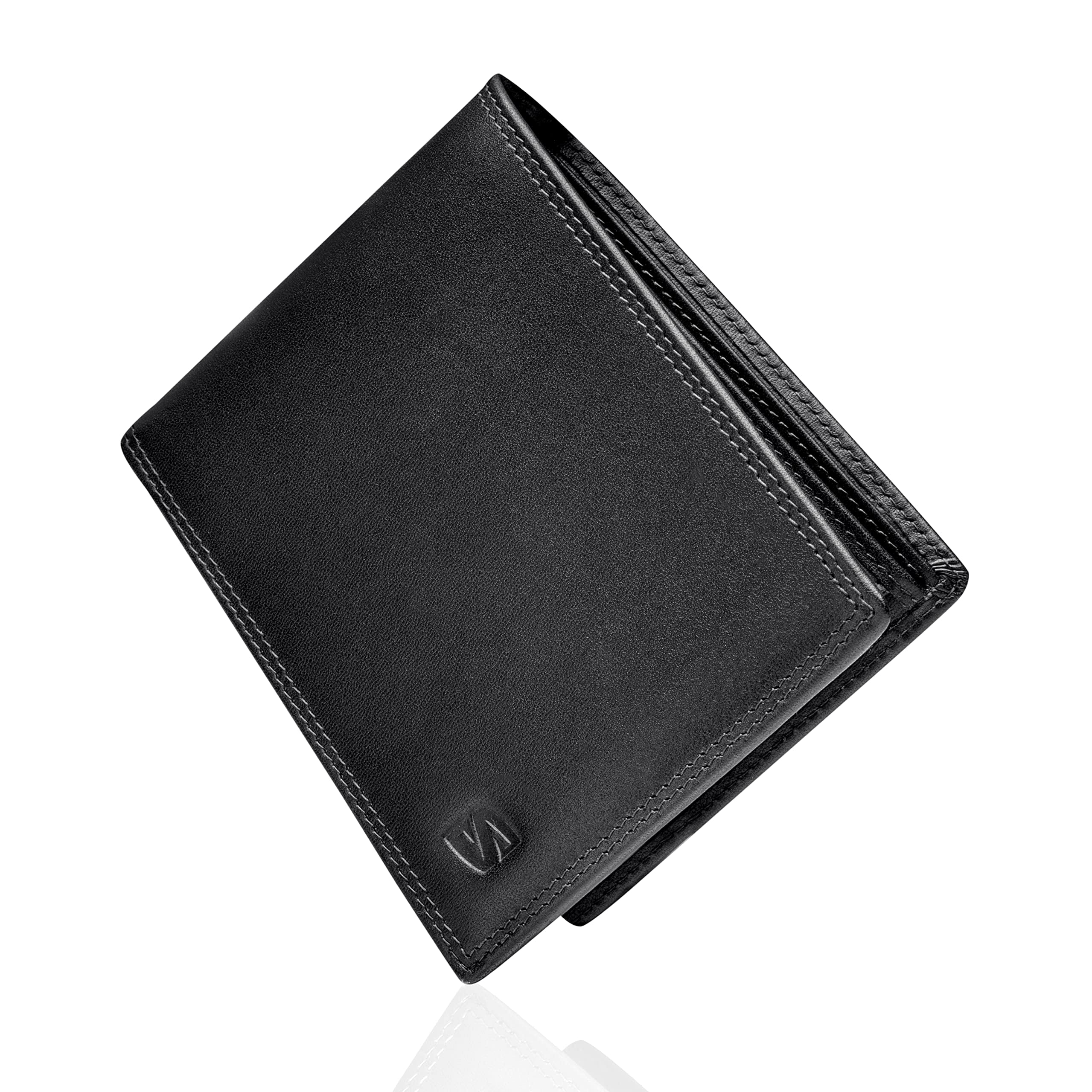 SERASAR | Men's Leather Wallet [Space] with RFID Protection | Black ...