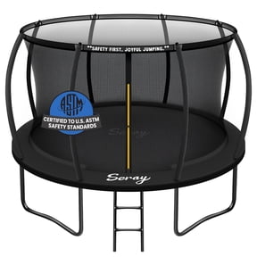 JUMPZYLLA 14FT Trampoline with Enclosure Net & Ladder - Easy ...