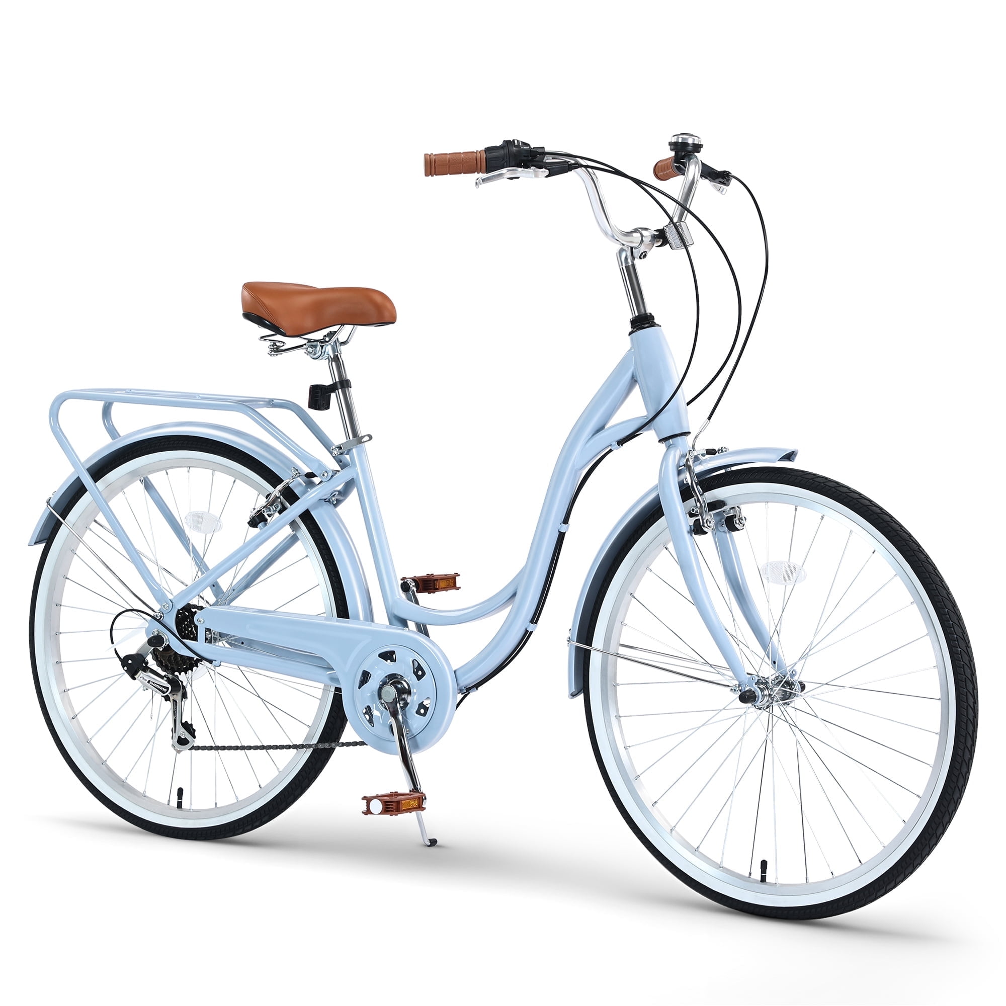 SERAY 26 inch Cruiser Bike for Adults, 7-Speed Comfort Bicycle with ...