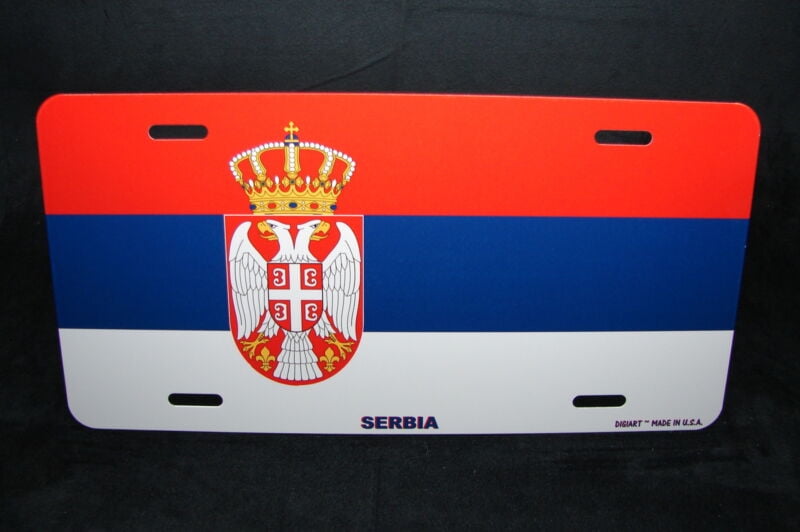 SERBIA FLAG METAL CAR LICENSE PLATE AUTOTAG, SERBIAN FLAG CAR LICENSE ...