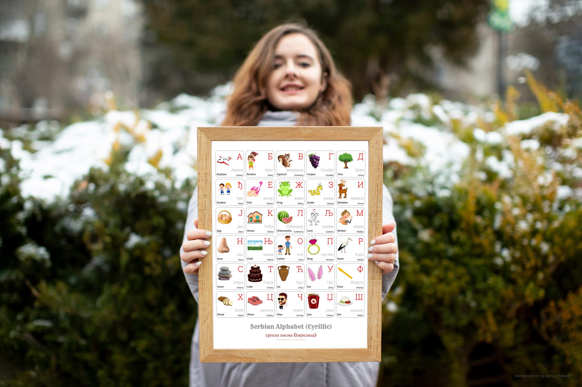 SERBIAN Alphabet POSTER Print With Words And English Translations (16 x 20 inches) - Walmart.com