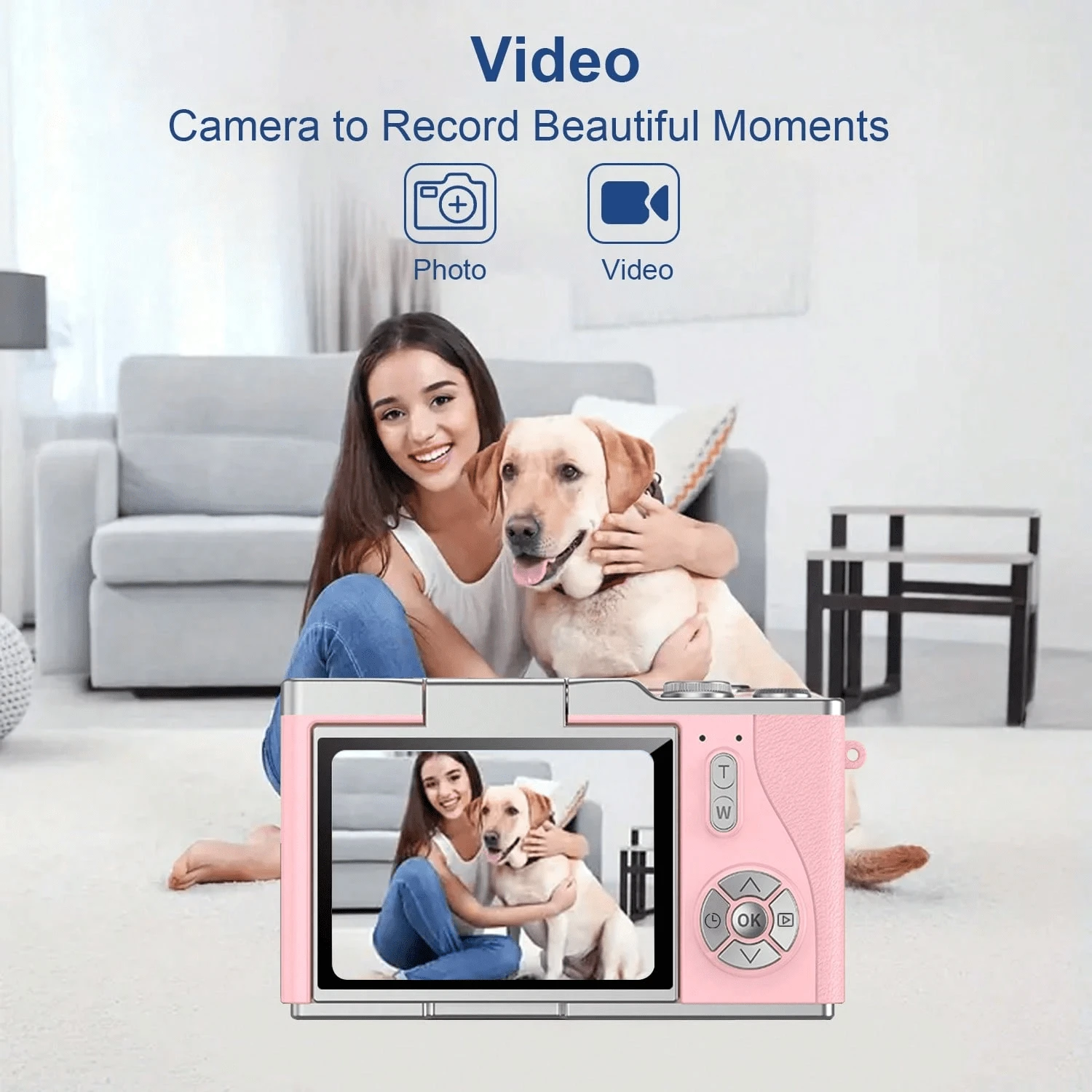 SEREE 4K Clamshell Digital Camera, 48MP Camera, Rechargeable Camera, 2. ...