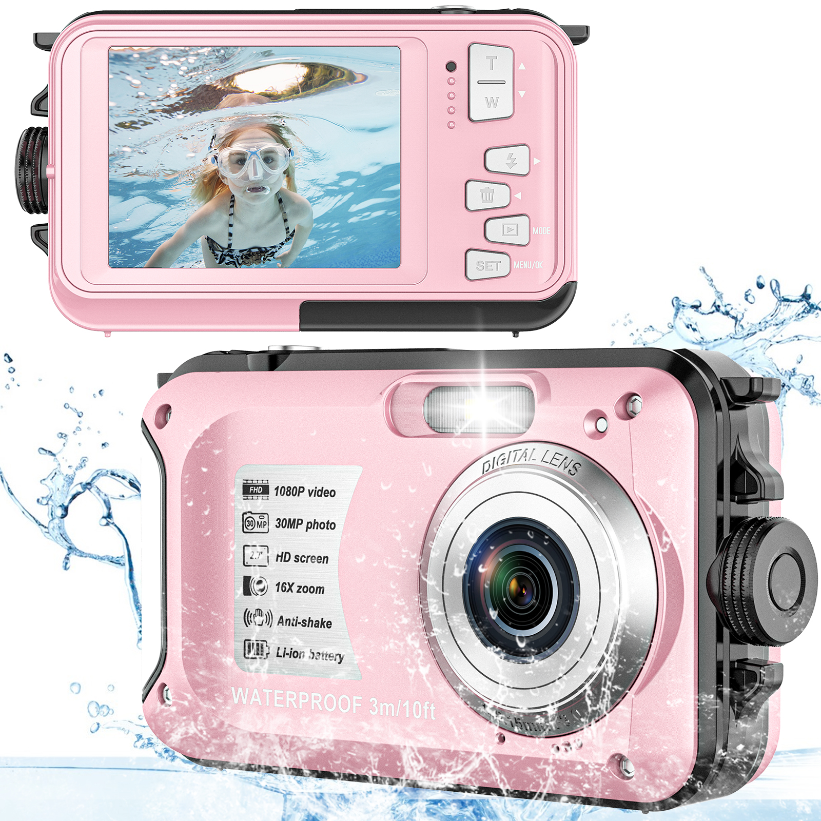 Bell+Howell Splash WV30HD Yellow 1080p HD Waterproof Camcorder with 8x ...