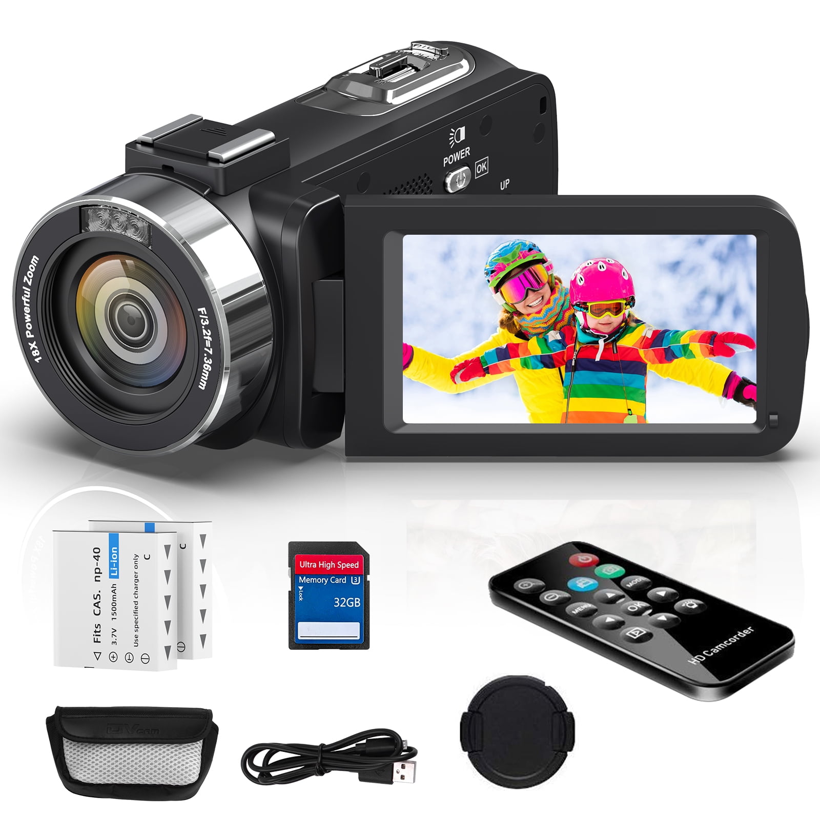 SEREE Video Camera 4K 48MP 30FPS Camcorder 18X Digital Zoom 3.0" LCD ...