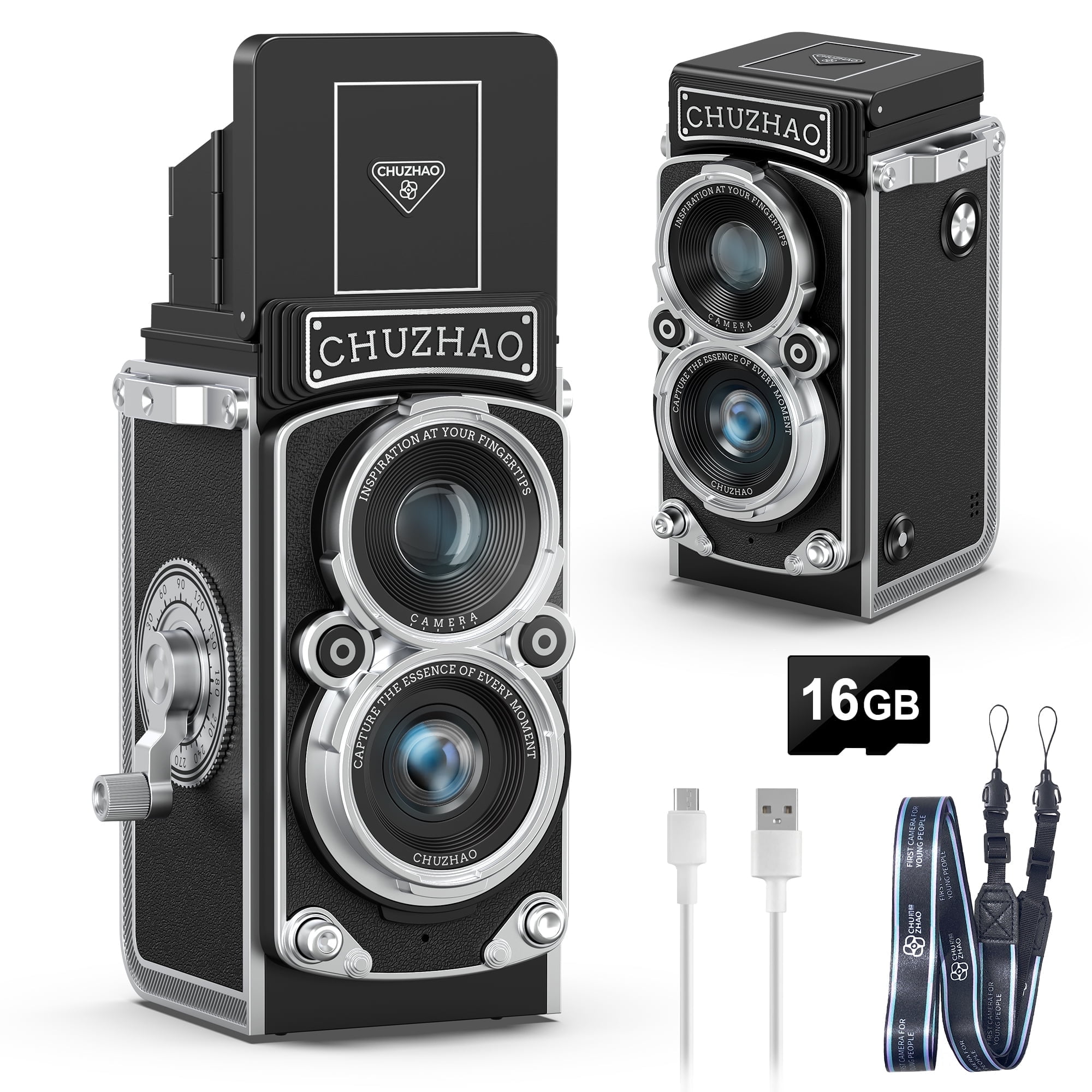 SEREE Vintage Mini Digital Camera, Retro Portable TLR Reflex Style ...