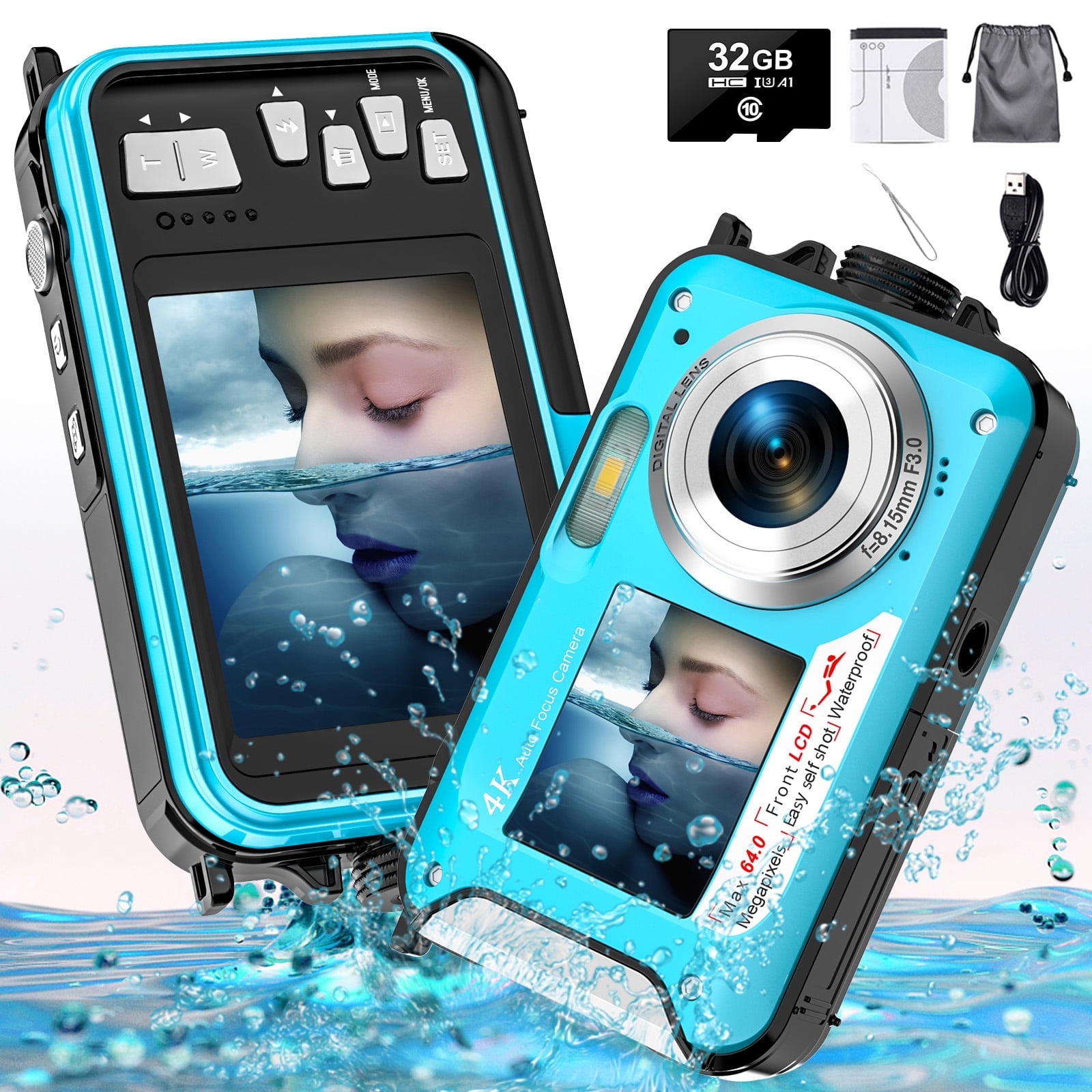 Free Shipping! SEREE Waterproof Camera for Youtube 4K Digital Camera ...