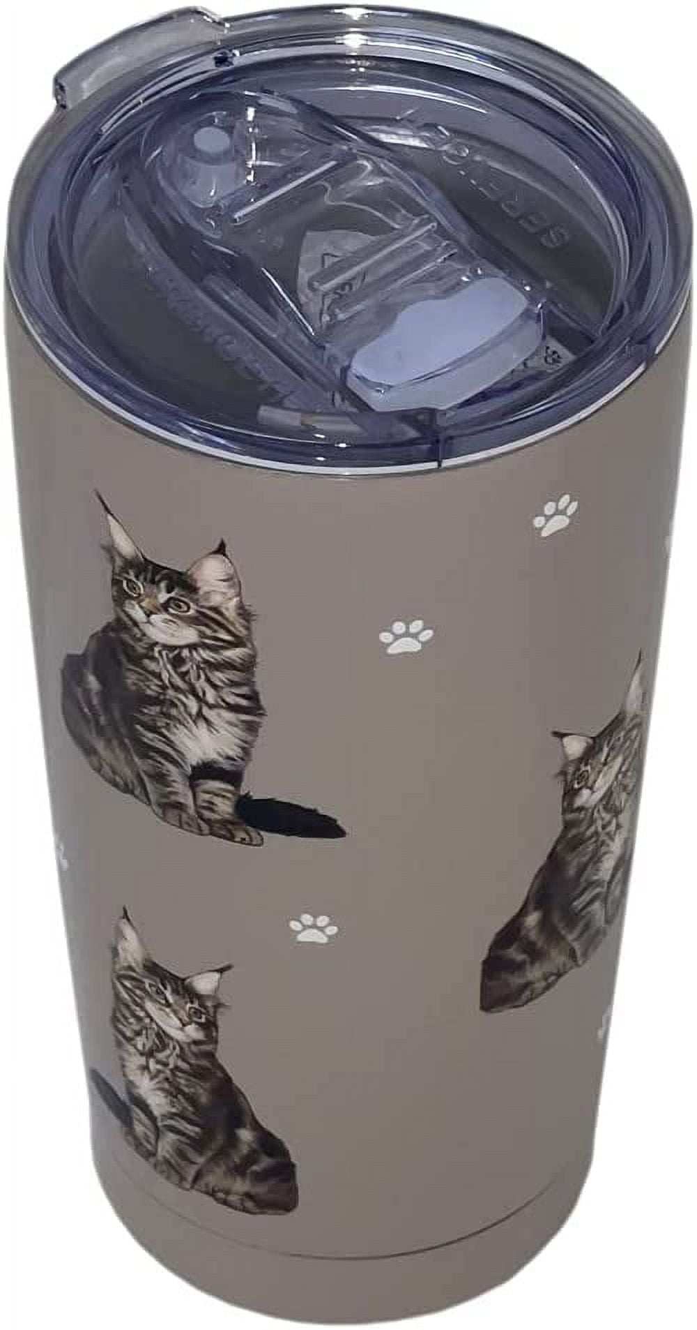 SERENGETI, Maine Coon Tumbler 16 Oz. Stainless Steel, Vacuum Insulated ...