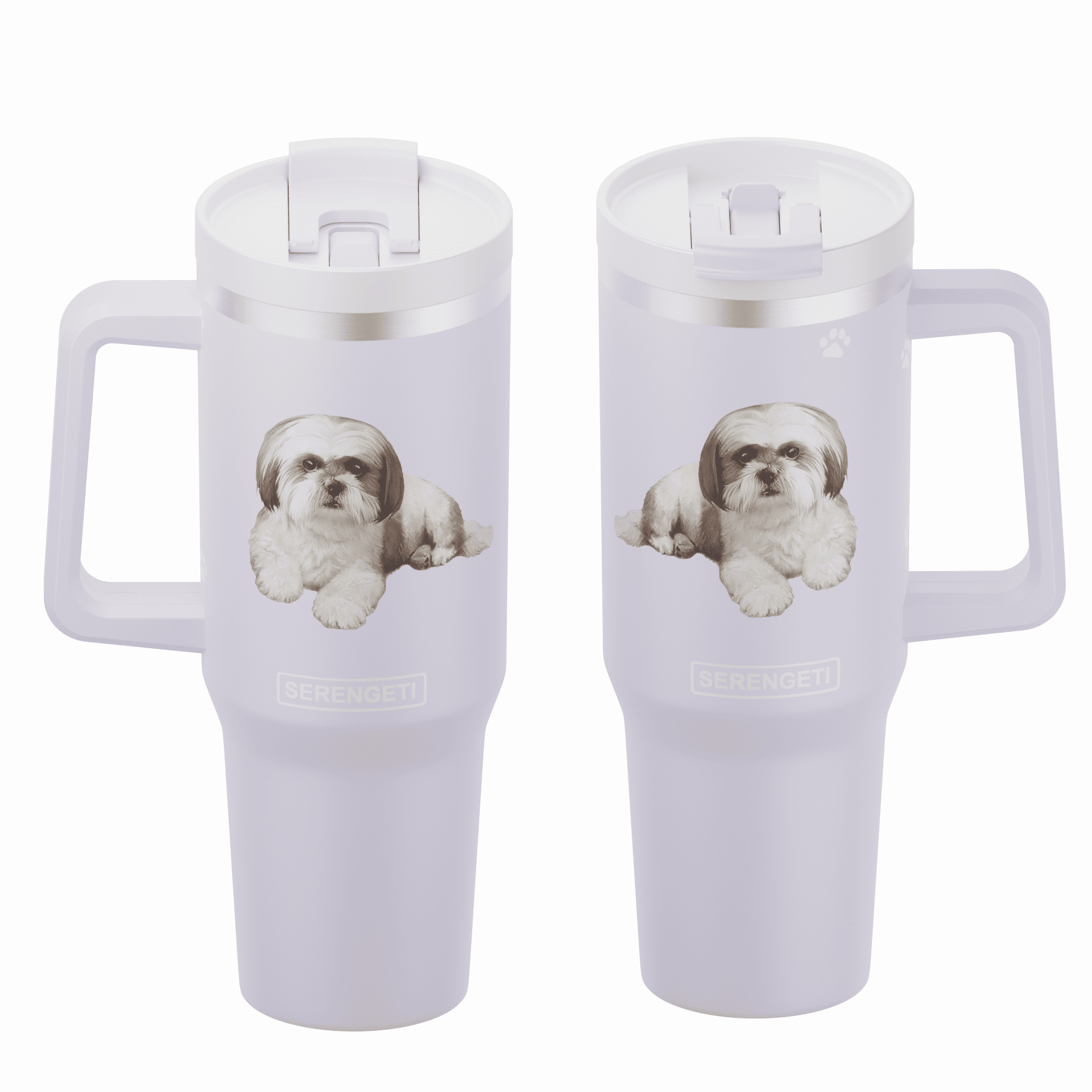 SERENGETI Shih Tzu tan 40 Oz Stainless Steel Tumbler with Handle and ...