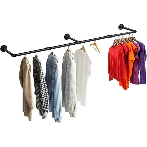 SERENITA Heavy Duty Super Long Industrial Pipe Clothing Rack, Hanging ...
