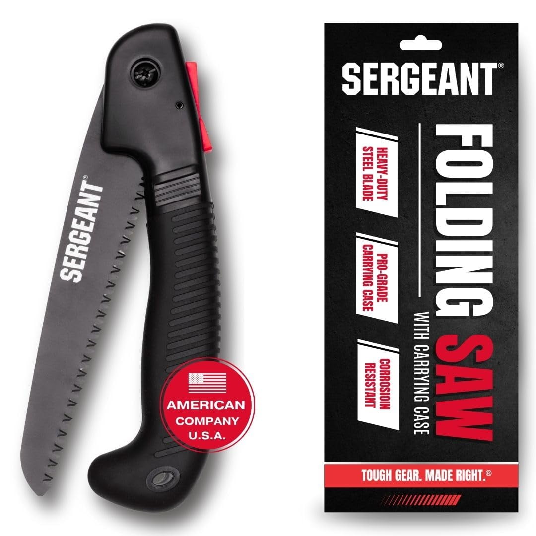 SERGEANT Folding Hand Saw All-Purpose + Carry Case. Best Wood, Bone, PVC, Tree Pruning ...
