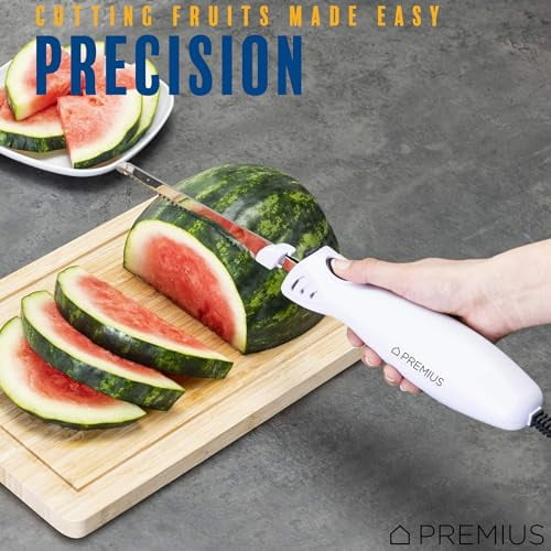 SERRATED CARVING ELECTRIC KNIFE SET By Chef PRO, With Wooden Storage ...