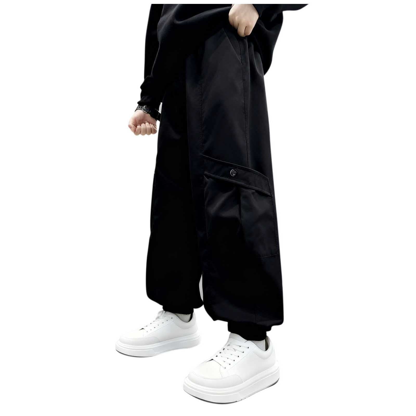 SERTG Boys Big Kids Solid Color Jogger Cargo Pants Elastic Waist Multi ...