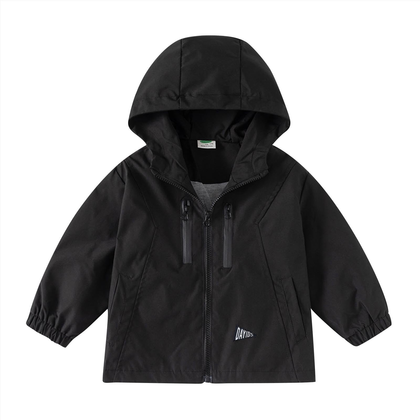 SERTG Boys and Girls Active Jacket Hooded Zip Front with Pocket Detail ...