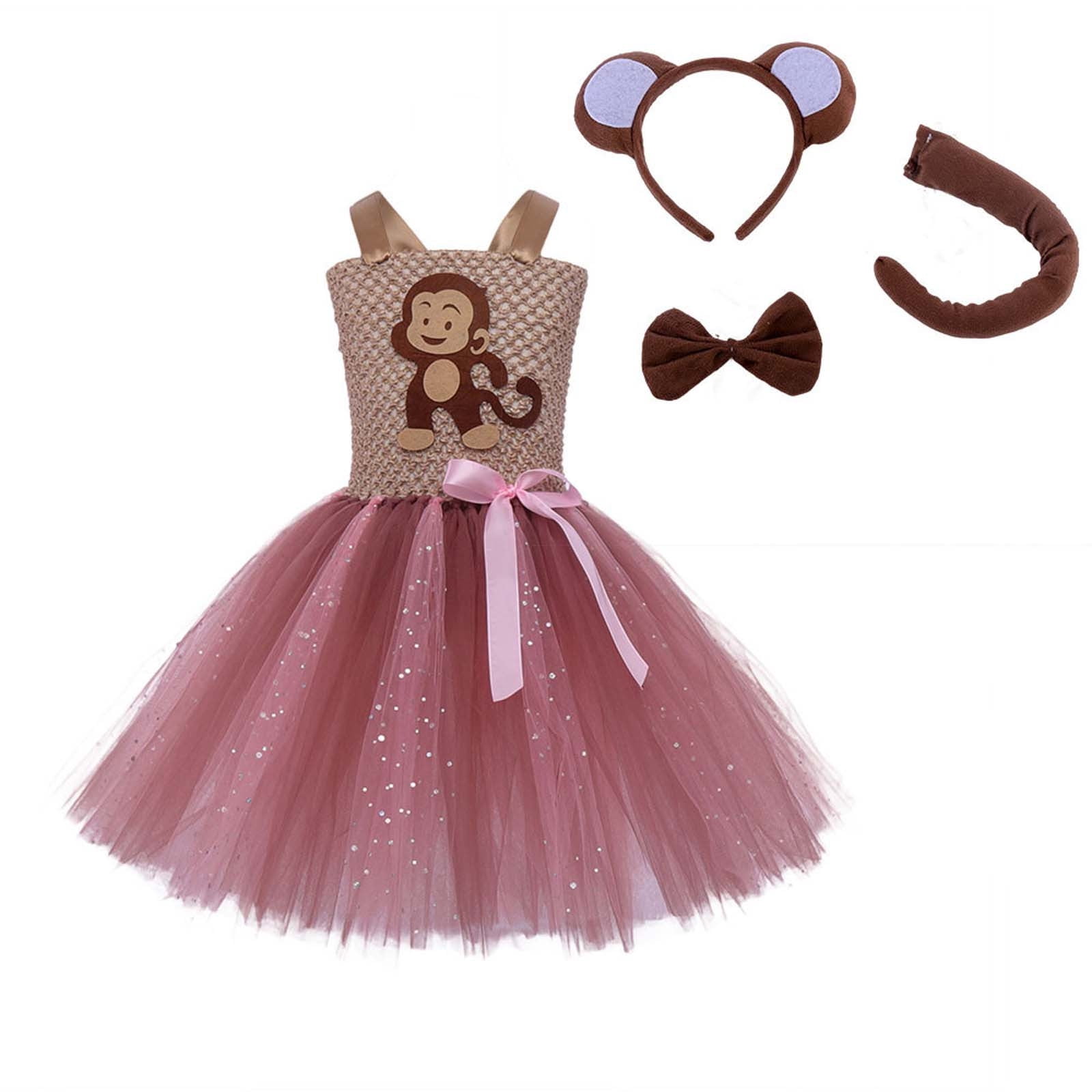 SERTG Girls Halloween Princess Style Dress with Sheer Pretend Play ...