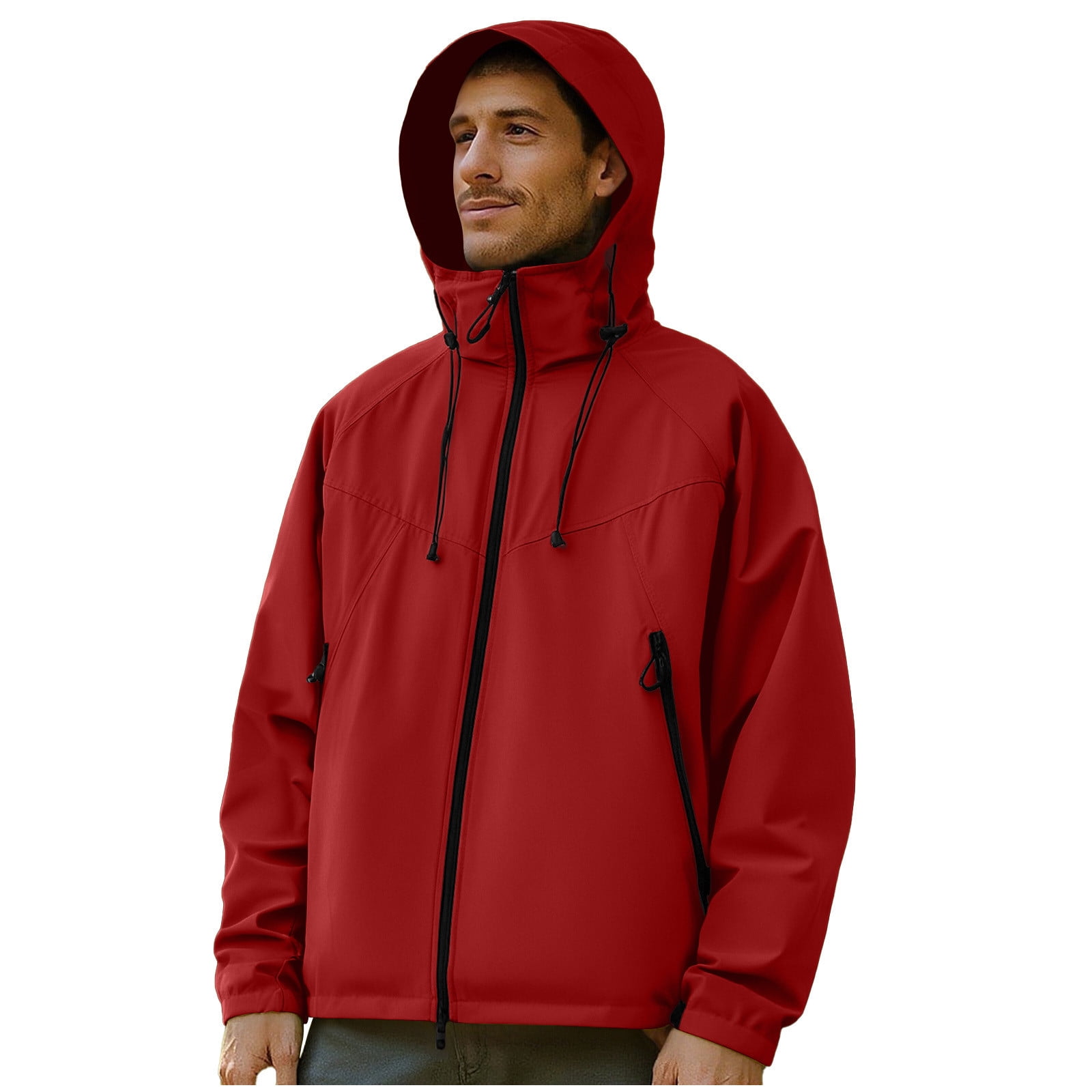SERTG Men's Casual Sport Hooded Windbreaker Pullover Fall Winter ...