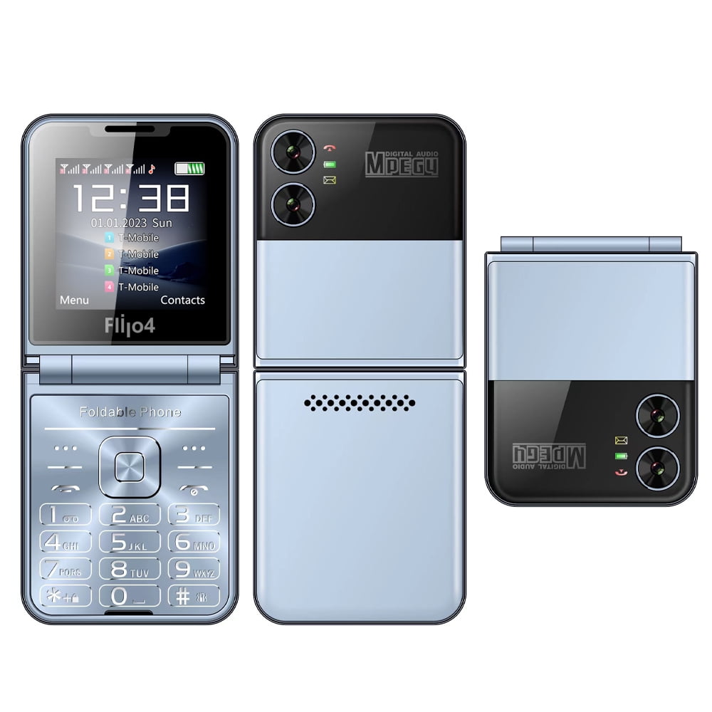 SERVO Flilo4 2G GSM Flip Phone 2 SIM Card Flashlight Automatic Call ...