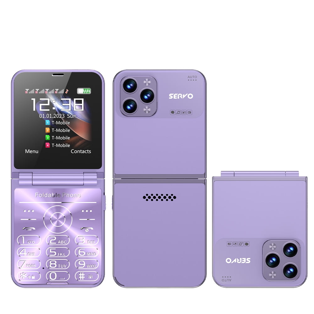SERVO Flilo7 Fold Mobile Phone 2.6 inch 4 SIM Card 2G GSM Speed Dial ...