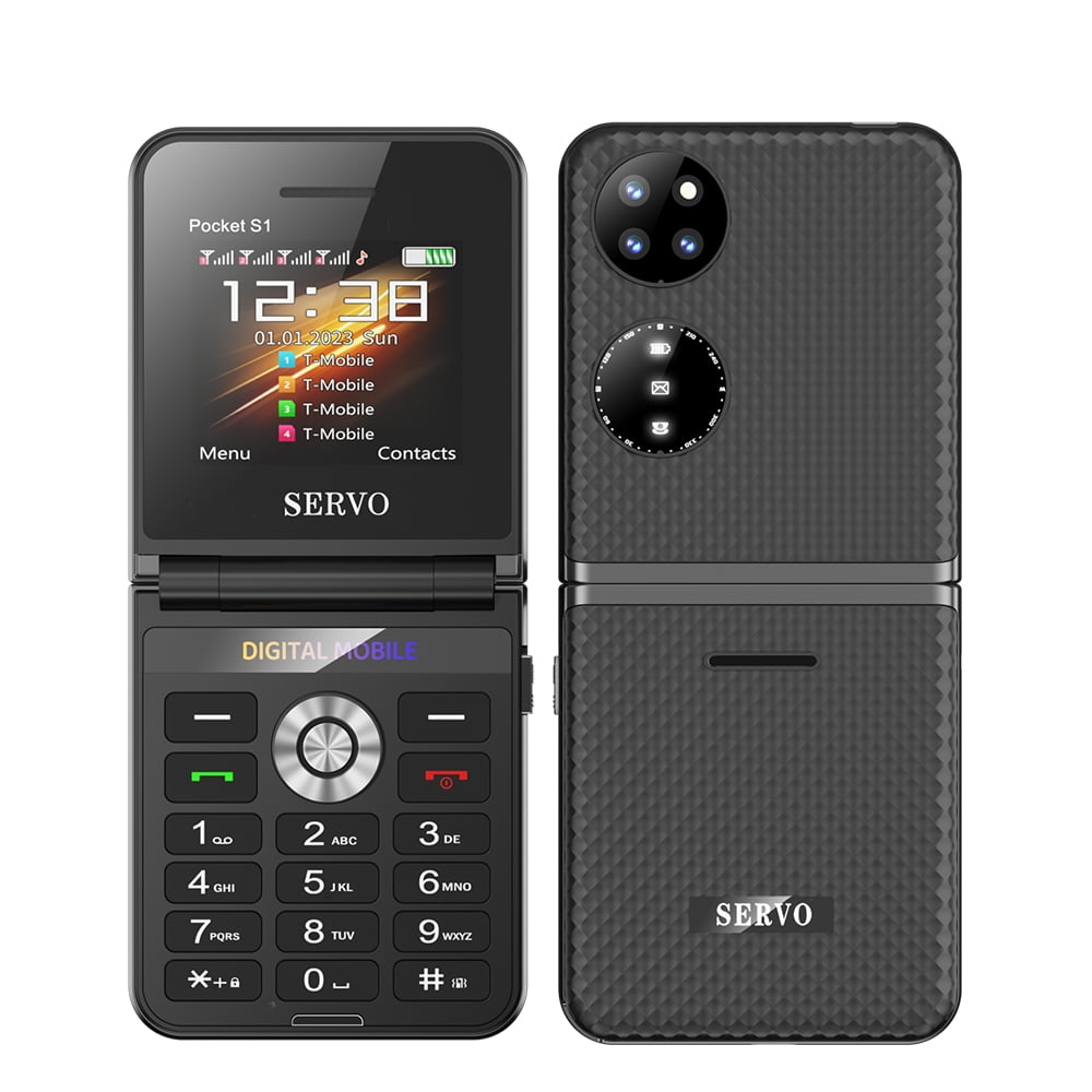 Servo Pocket S1 Flip Mobile Phone 4 Sim Gsm Auto Call Record Magic