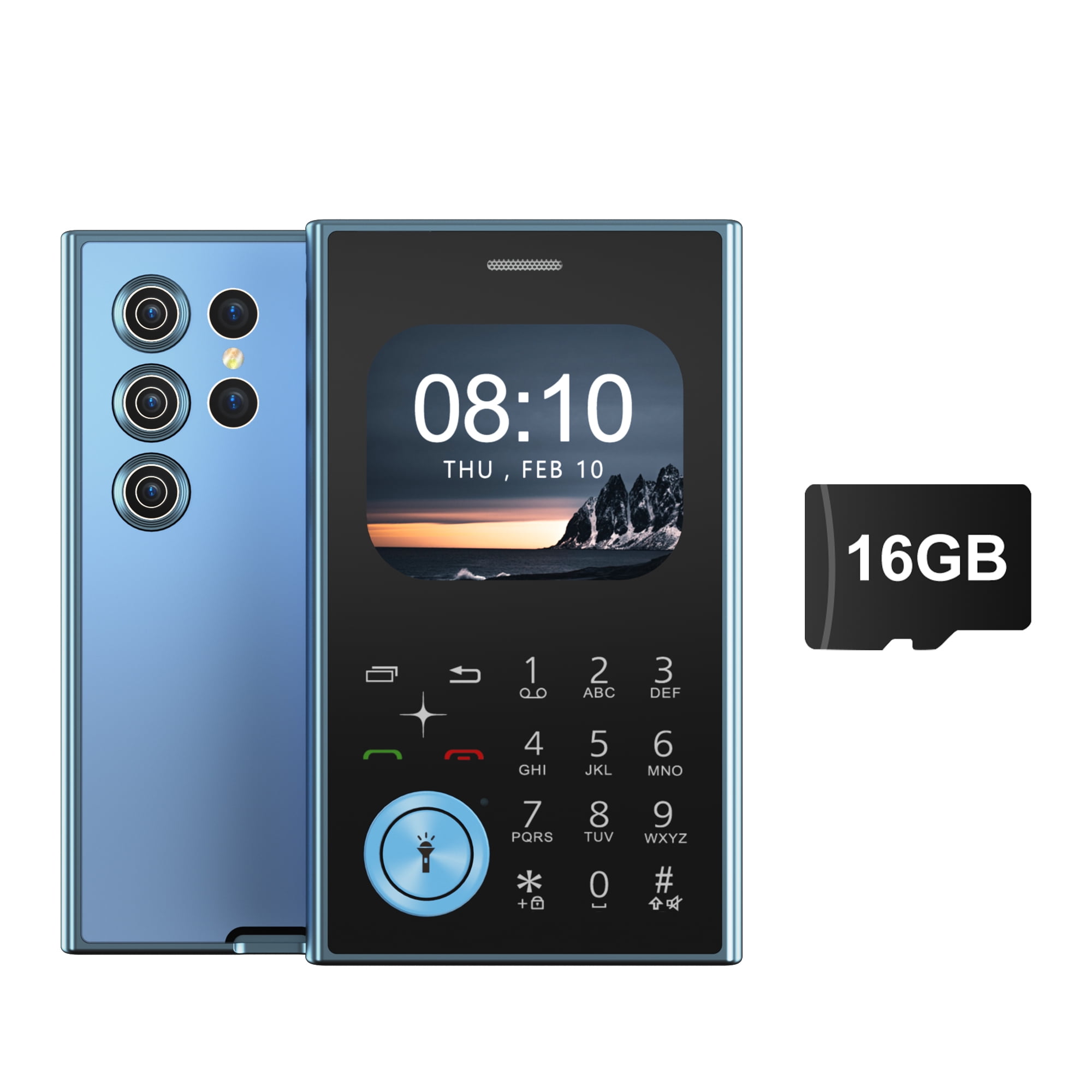 SERVO V8 Mini Mobile Phone 2.01" HD Round Screen Dual SIM Card Speed Dial Magic Voice FM Radio ...