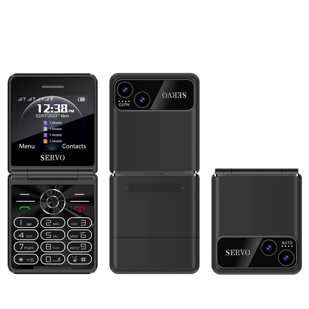 SERVO iP15 Flip 4 SIM Card Flip Mobile Phone Auto Call Record Speed ...