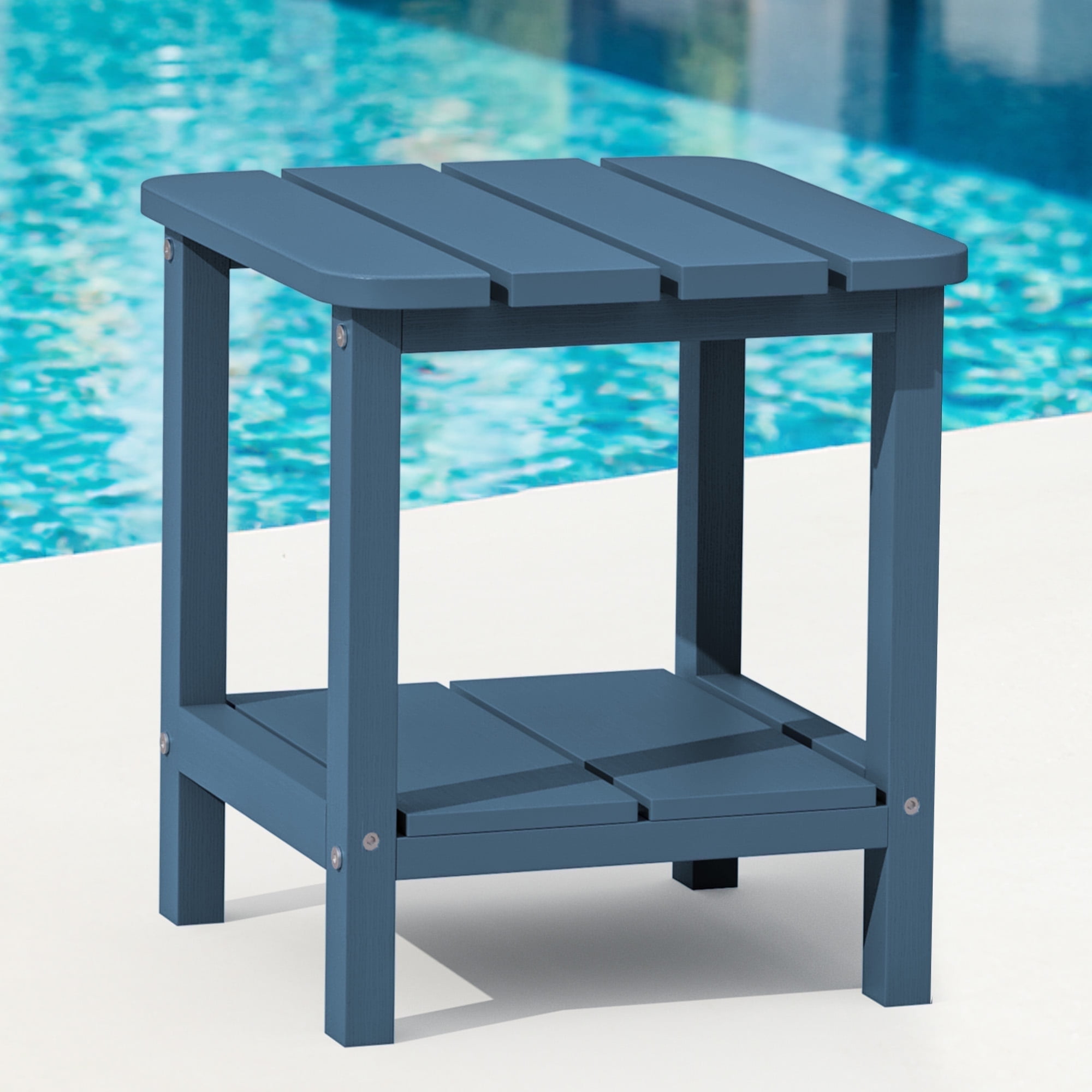 SERWALL Adirondack Outdoor Side Table, All Weather Use Double Layer ...