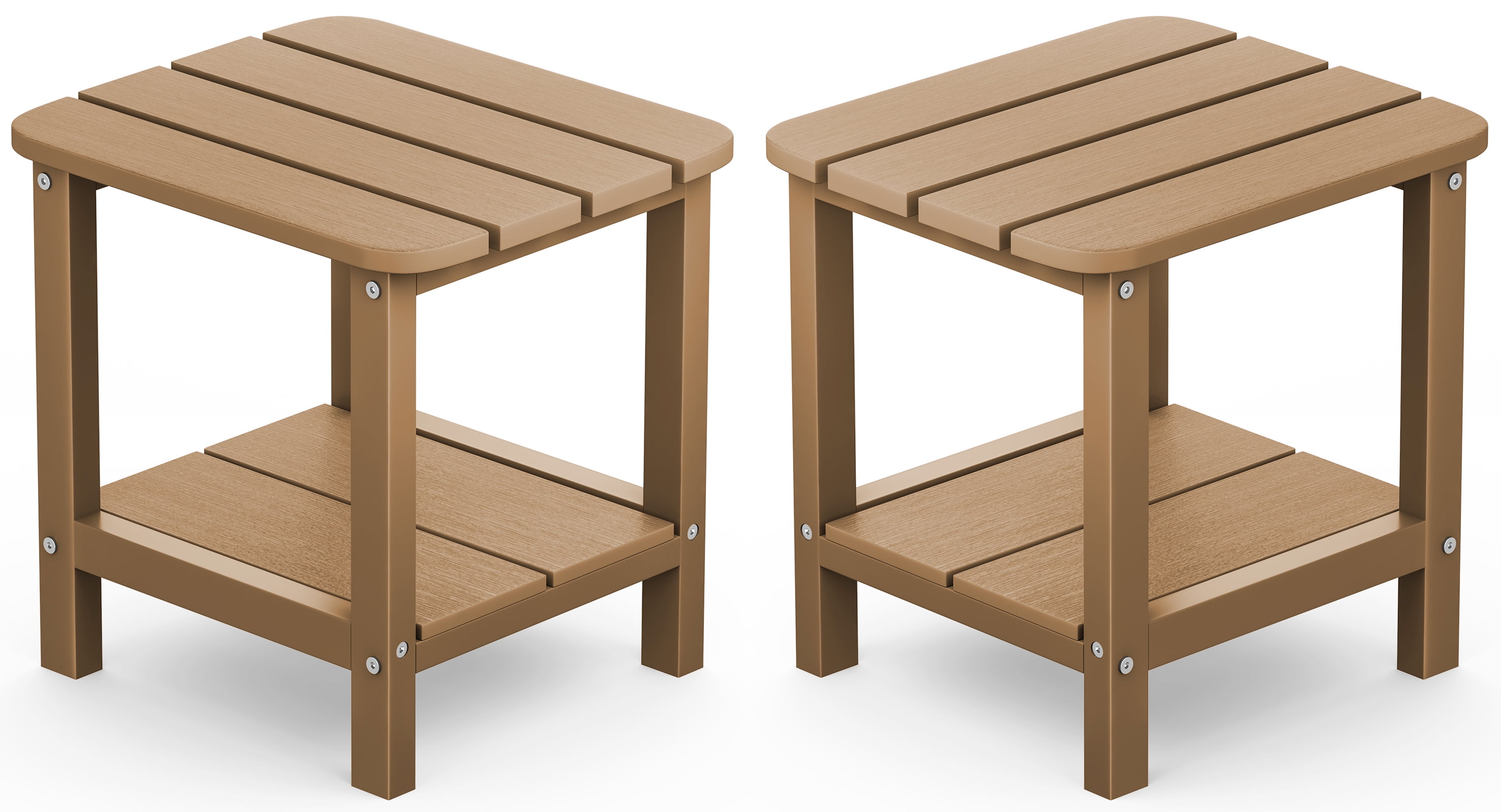 SERWALL Adirondack Outdoor Side Tables Set of 2, All Weather Use Double ...