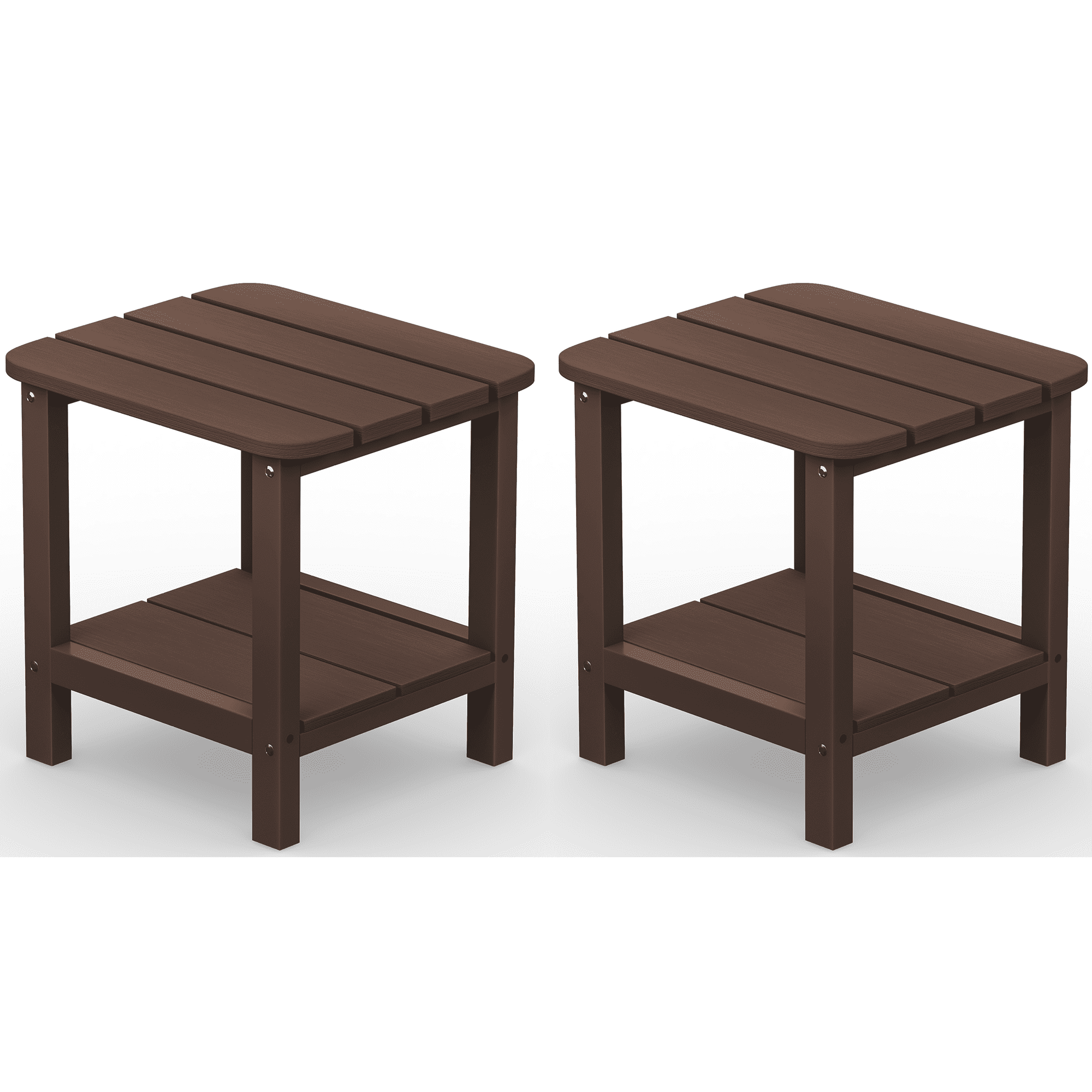SERWALL Adirondack Outdoor Side Tables Set of 2, All Weather Use Double ...