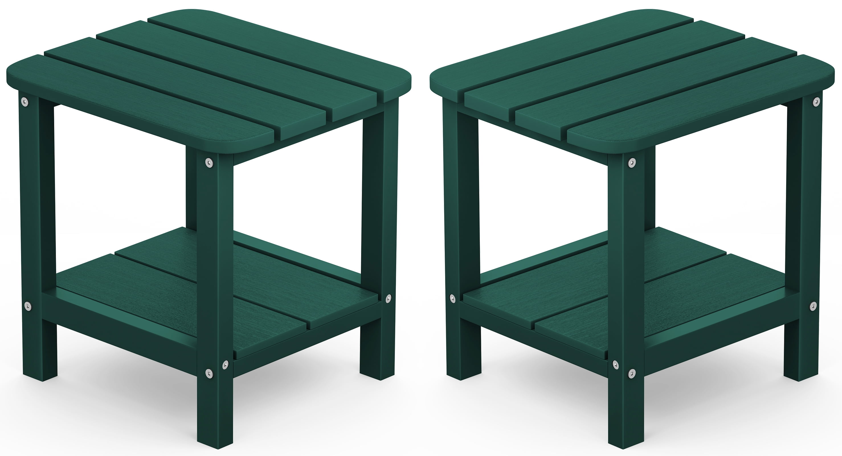SERWALL Adirondack Outdoor Side Tables Set of 2, All Weather Use Double ...