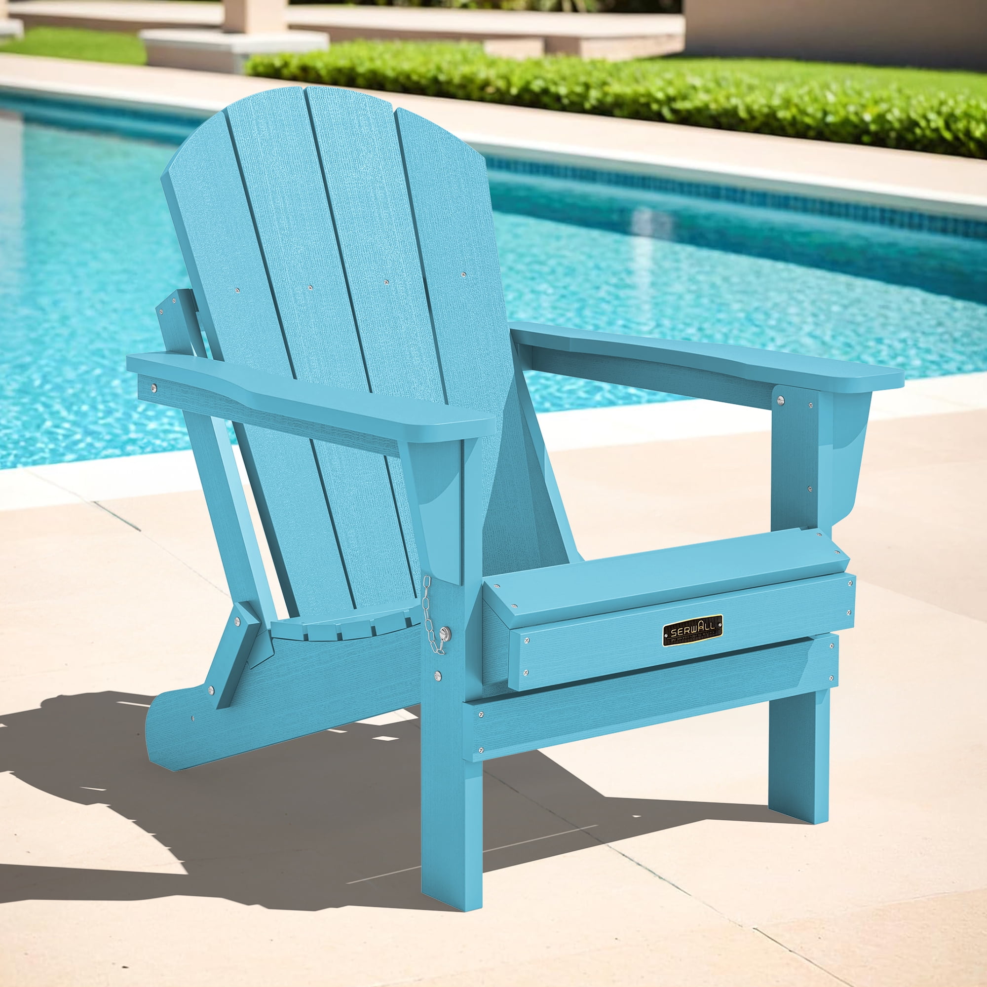 SERWALL Folding Adirondack Chair for Patio, Patio Seat, Weather ...