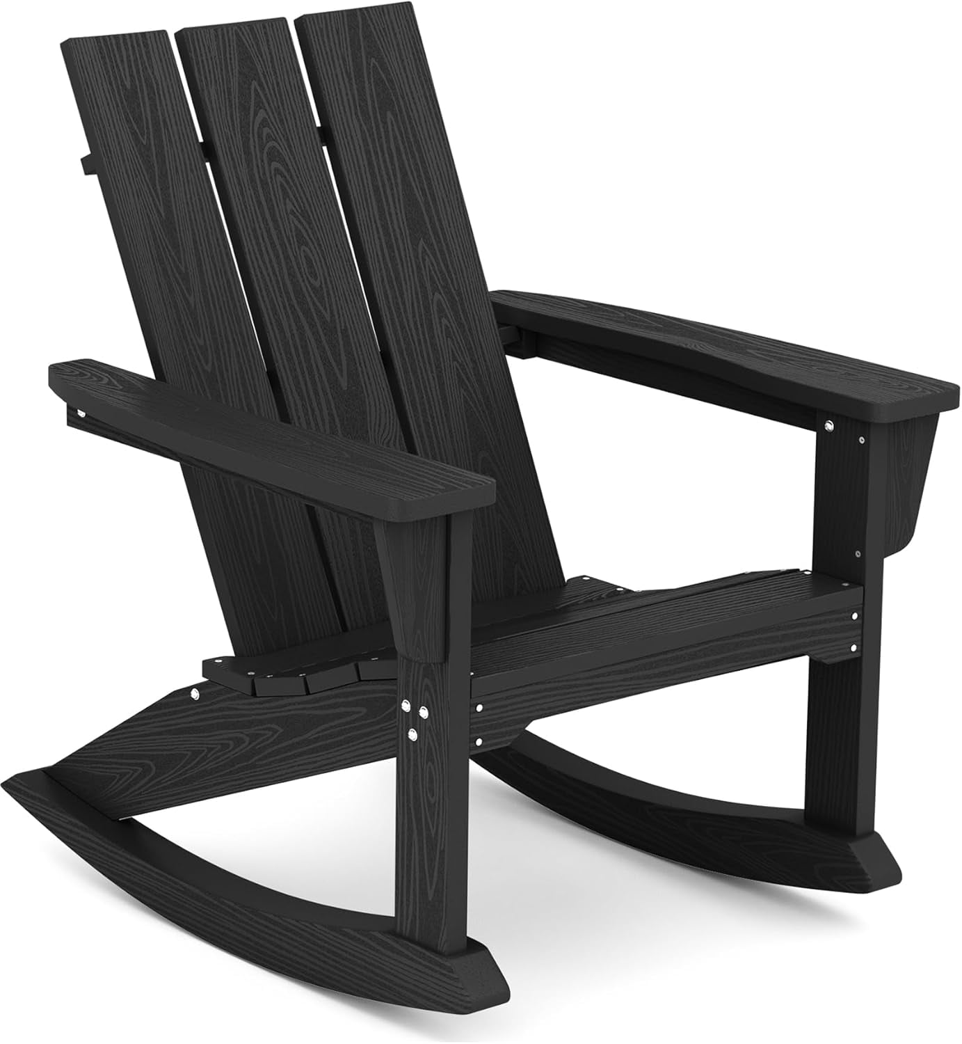 SERWALL Modern Rocking Adirondack Chair, All Weather Outdoor Rocking ...