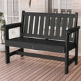 SERWALL Outdoor Bench for 2-Person, Weather-Resistant HDPE with ...
