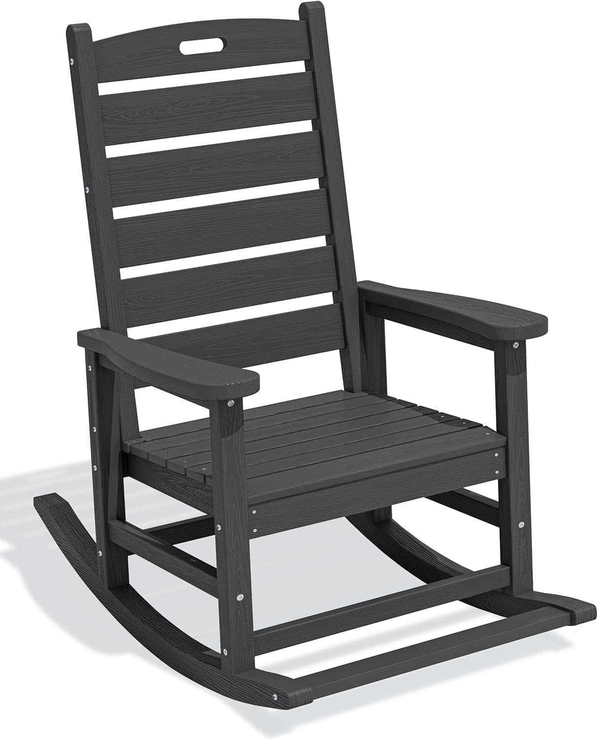 SERWALL Outdoor Rocking Chair, Oversized Rocking Chair with Footrest ...
