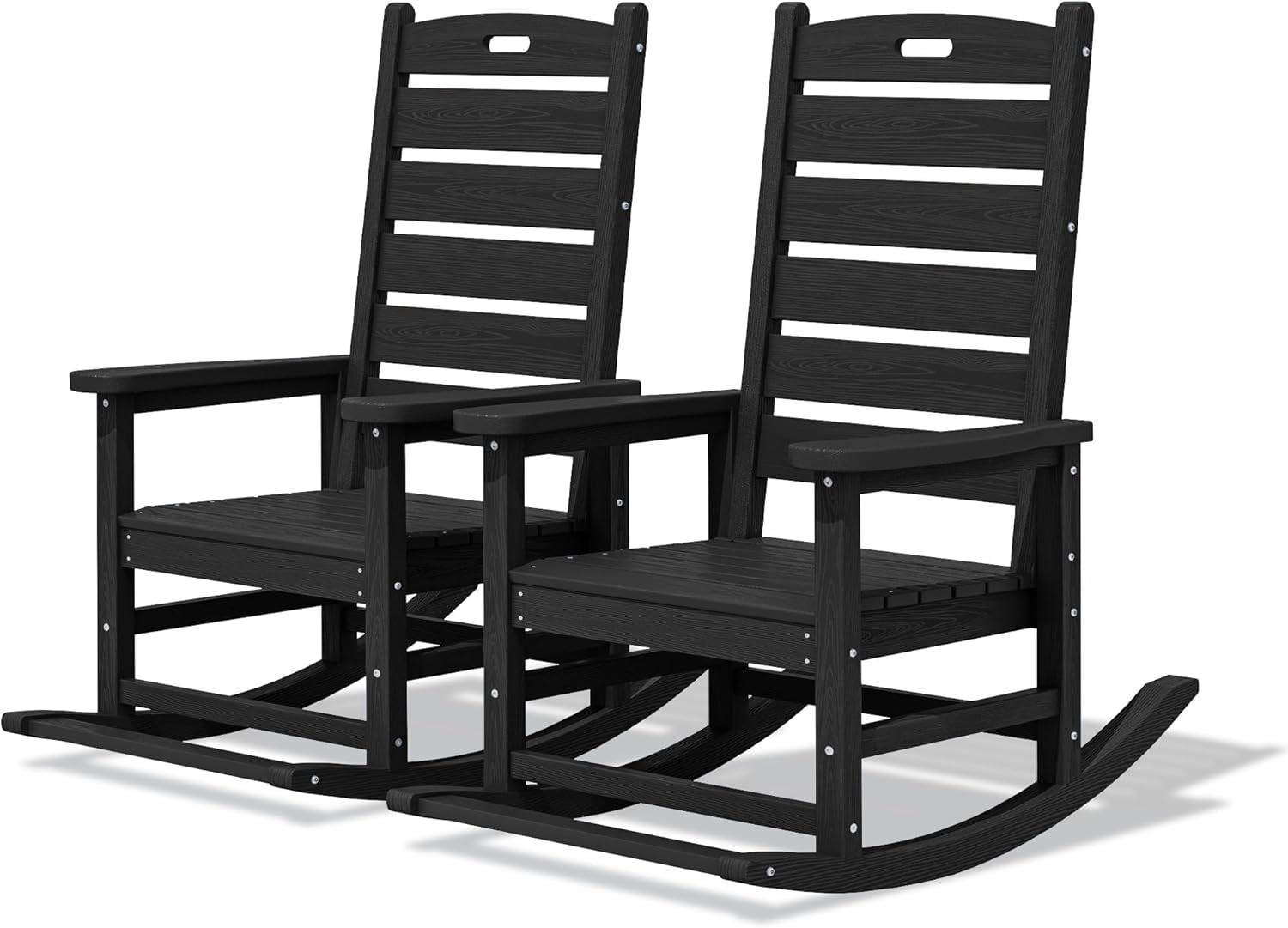 SERWALL Outdoor Rocking Chair Set of 2, Oversized Rocking Chair with ...