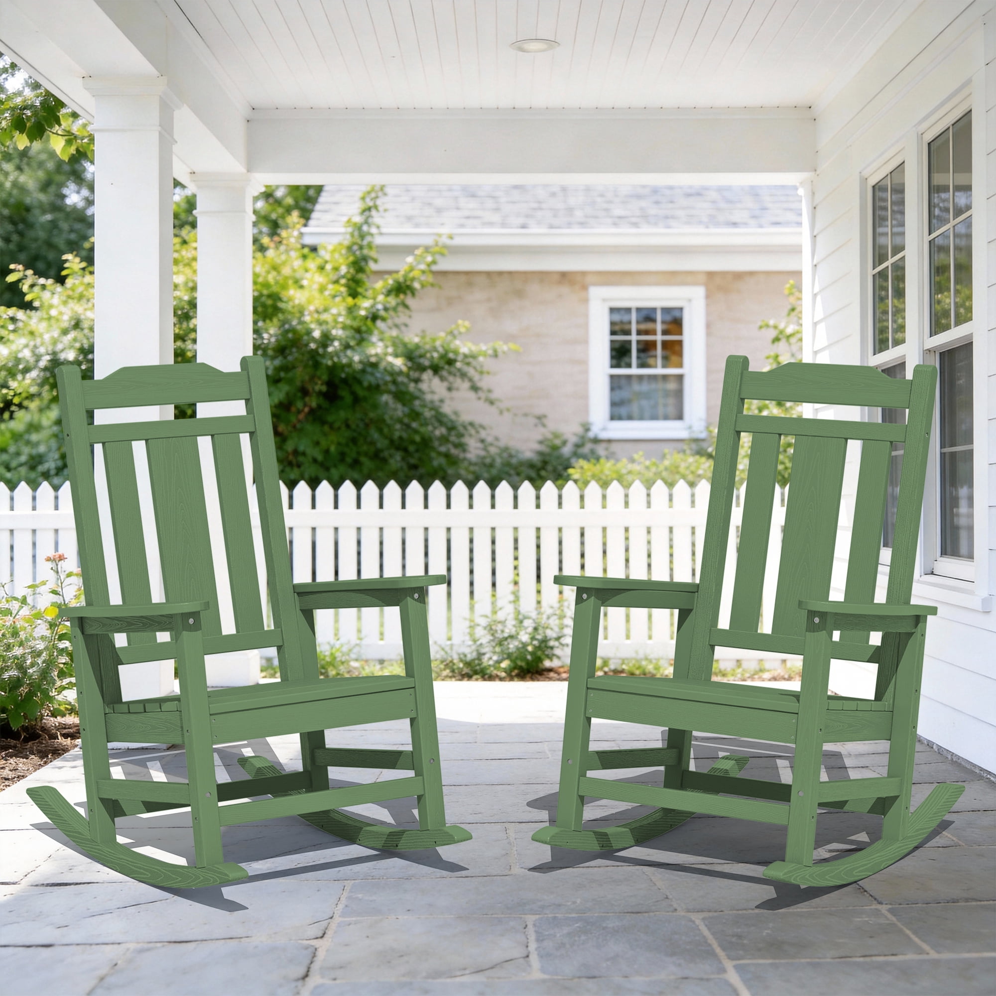 SERWALL Oversize Rocking Chairs Set of 2, Outdoor Rocker for Porch ...