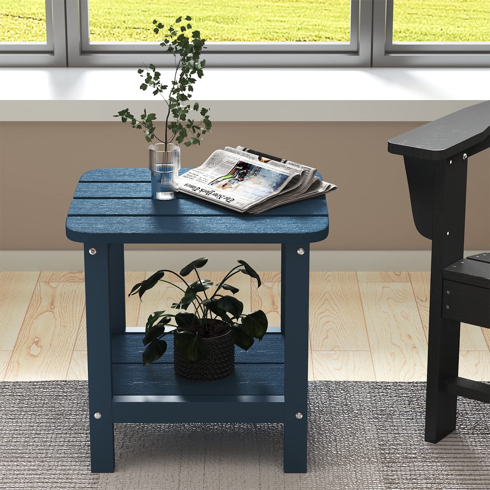 SERWALL Outdoor Side Table, Adirondack Side Table, Blue - Walmart.com