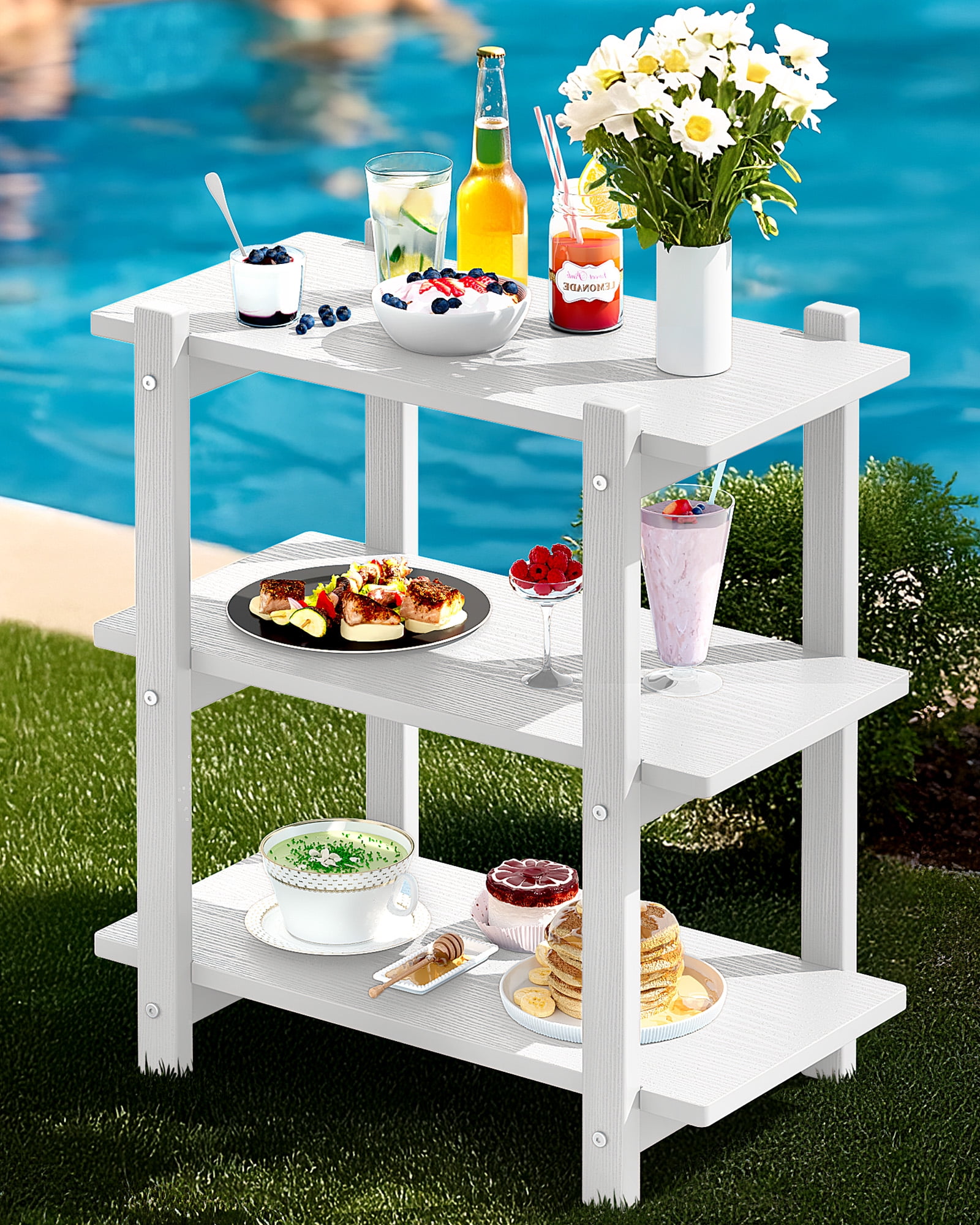 SERWALL Outdoor Side Table, Adirondack Side Table Weather Resistant, 3 ...