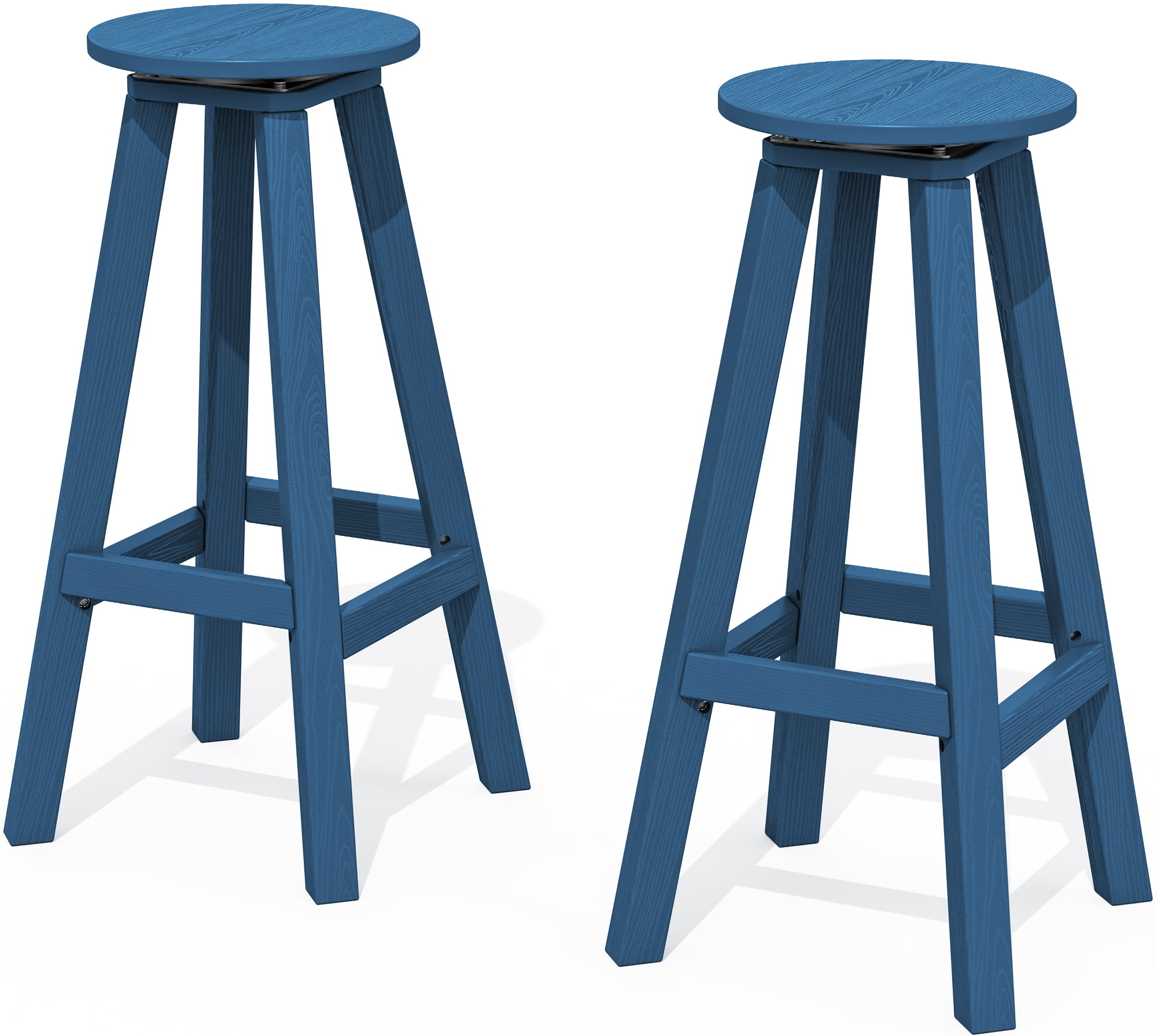 SERWALL Outdoor Swivel Bar Stools Set of 2, 29.5-Inch Backless Patio ...