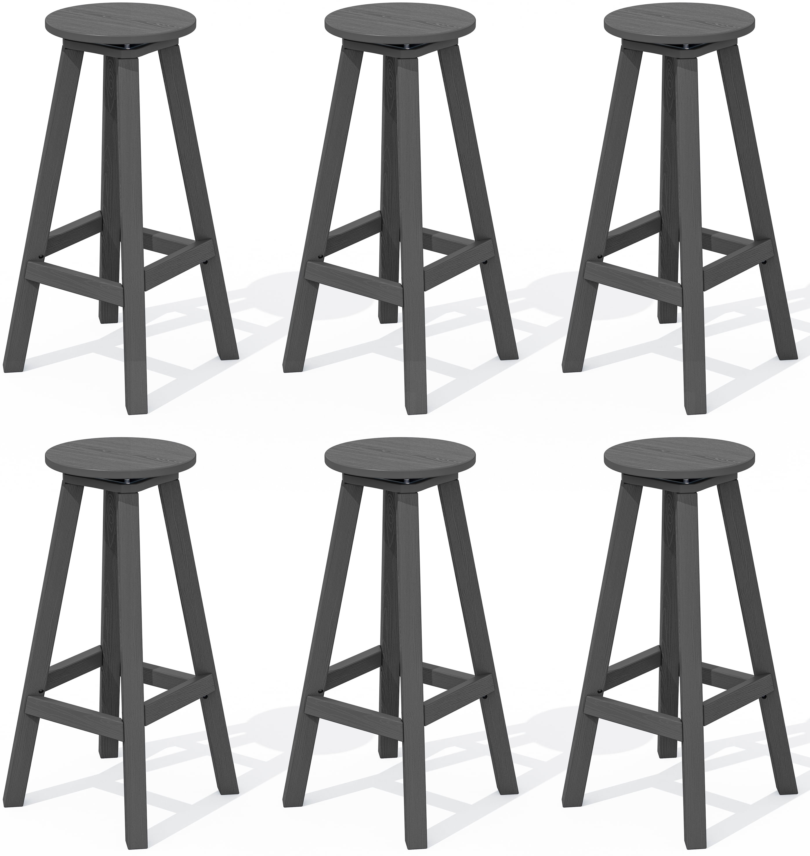 SERWALL Outdoor Swivel Bar Stools Set of 6, 29.5-Inch Backless Patio ...