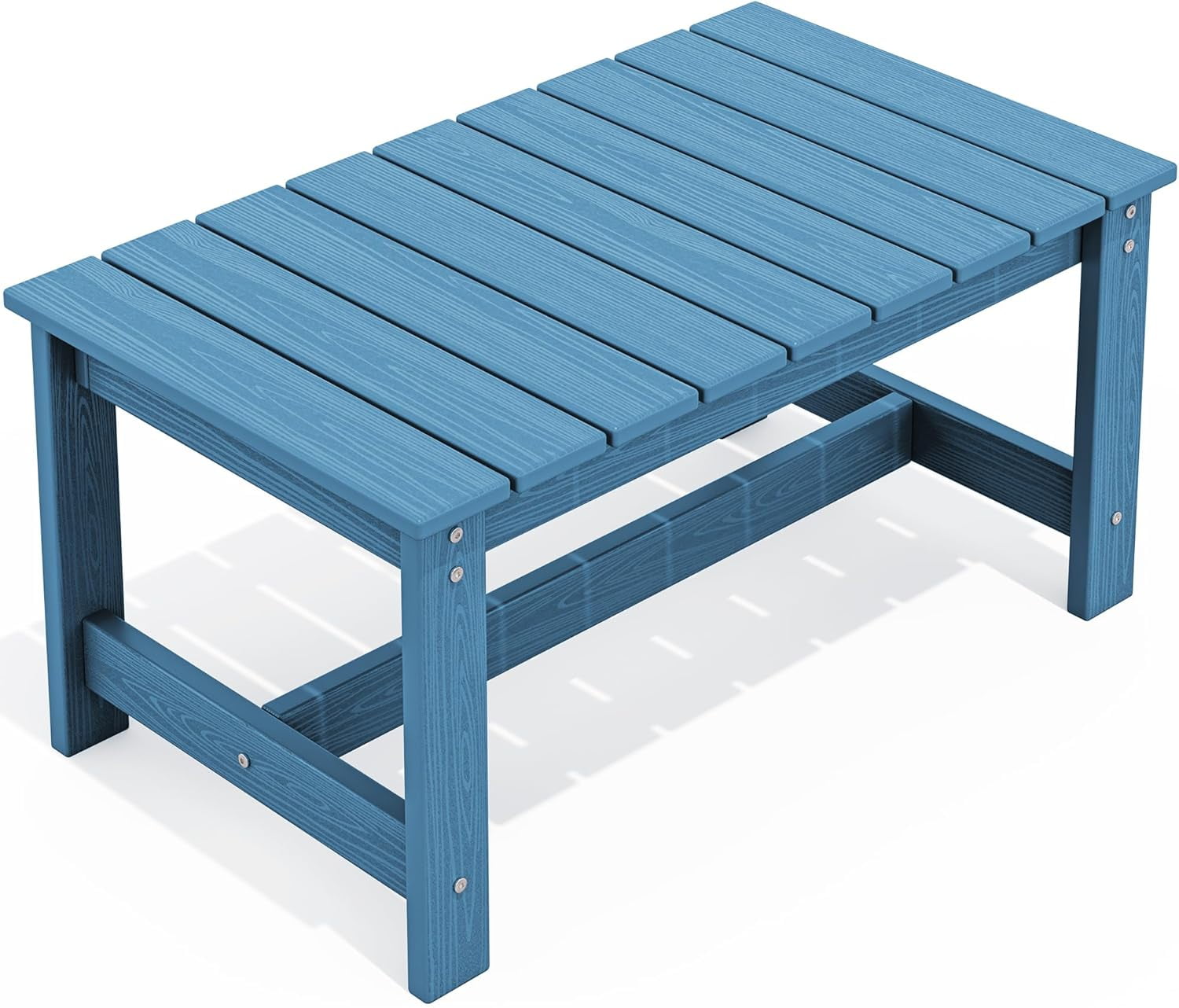 SERWALL Rectangle Outdoor Coffee Table, HDPE Patio Coffee Table, Navy ...