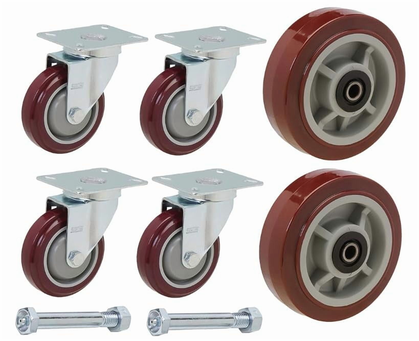 SES Brand U-Boat Cart Replacement Kit of 8x2 Center Wheels, 4x1.25 ...