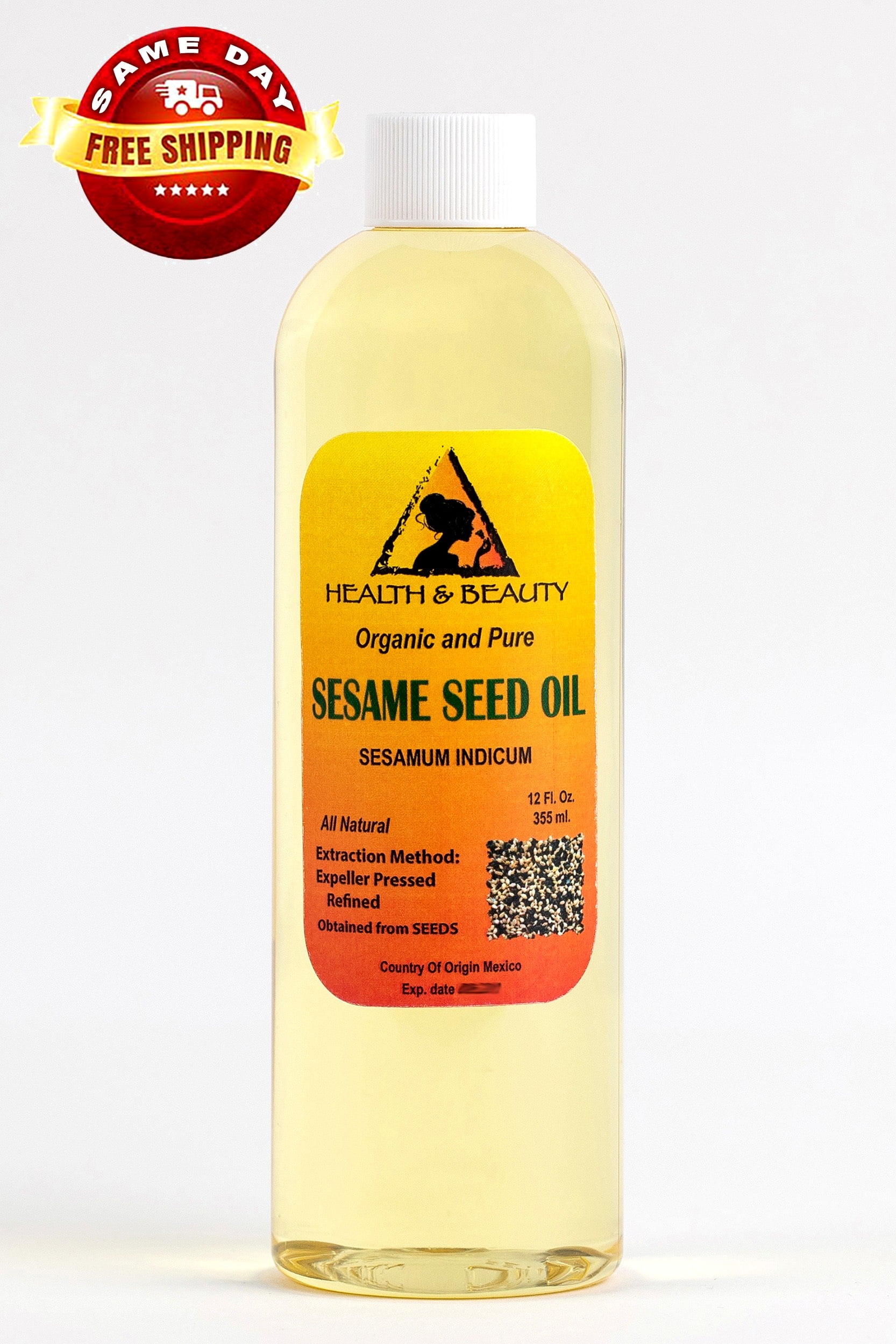 SESAME OIL REFINED ORGANIC CARRIER EXPELLER PRESSED 100% PURE 12 OZ ...