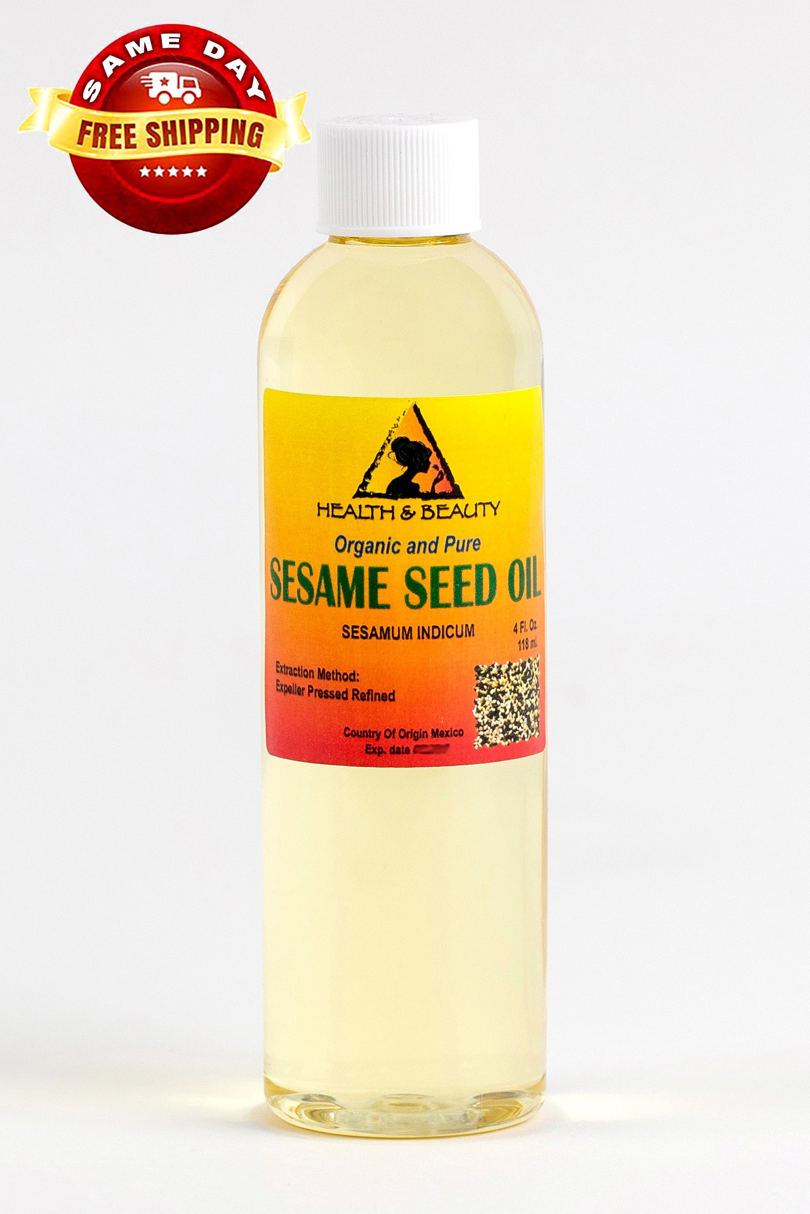 SESAME OIL REFINED ORGANIC CARRIER EXPELLER PRESSED 100% PURE 4 OZ ...