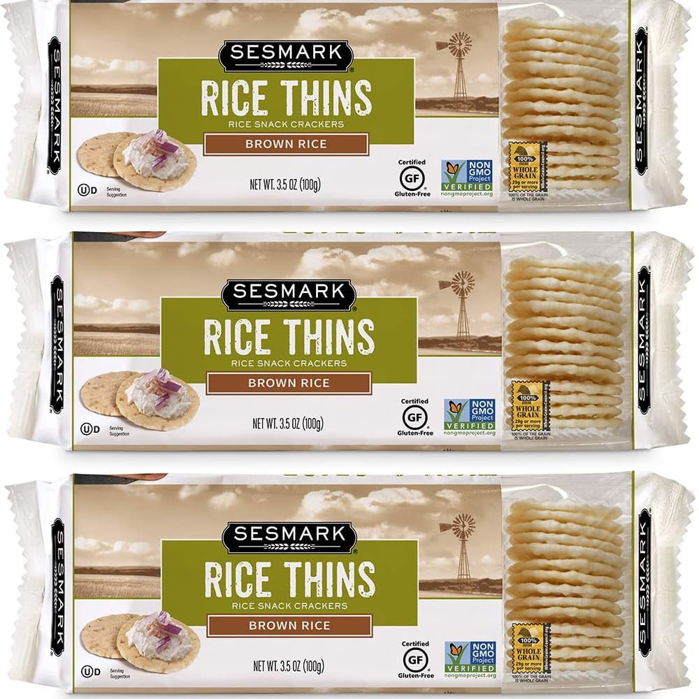 SESMARK Brown Rice Thins CCF19 - Gluten Free, Non-GMO, Whole Grain ...