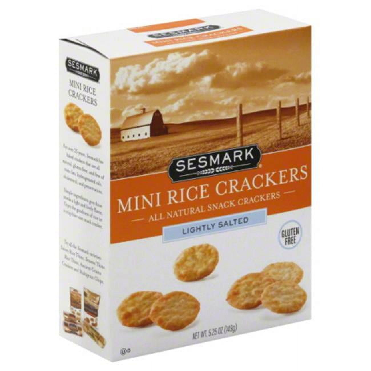 Sesmark Gluten Free Baked Mini Rice Crackers, Lightly Salted, 5.25 oz ...