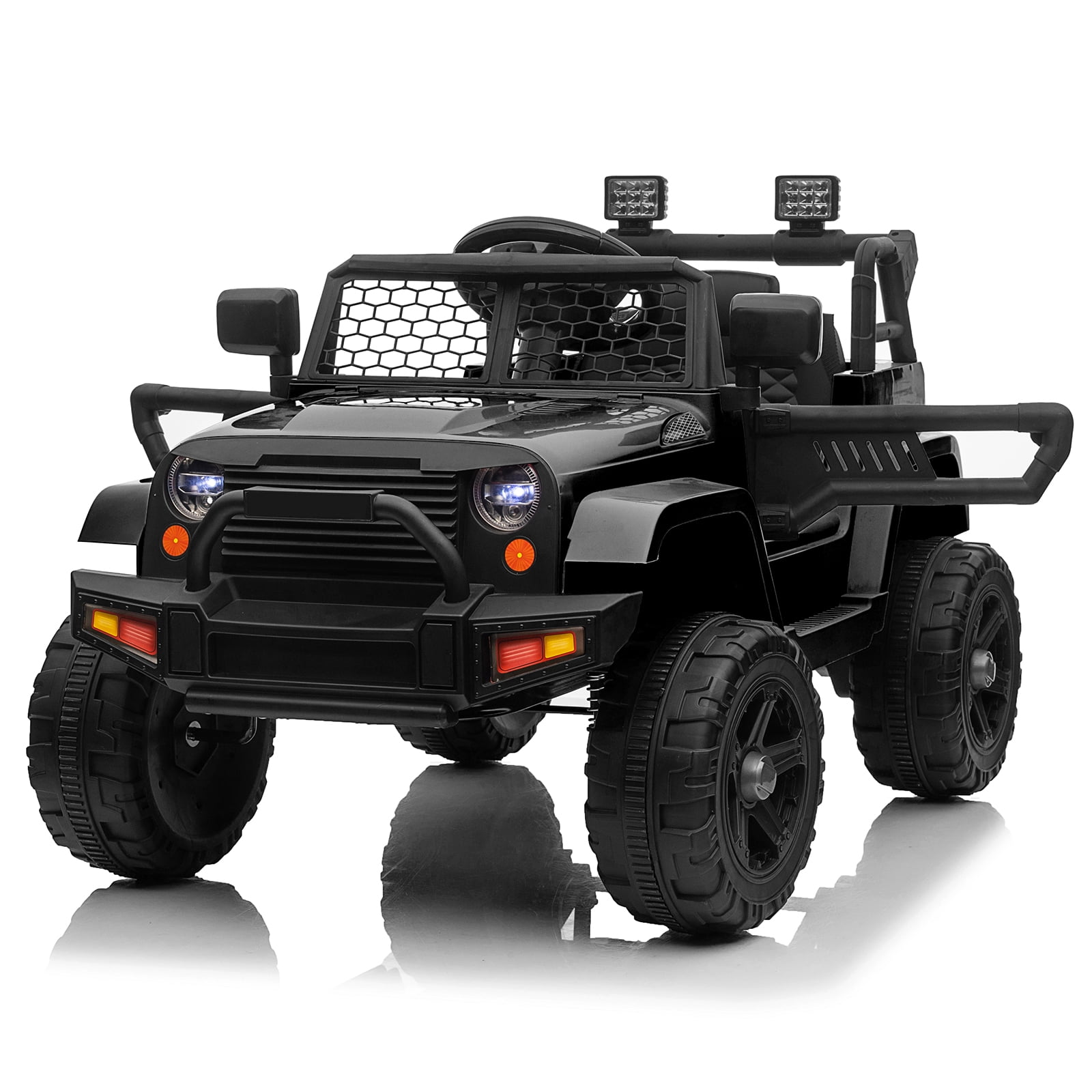 SESSLIFE 12V Kids Ride On Truck Car, Black Electric Car for Kids ...