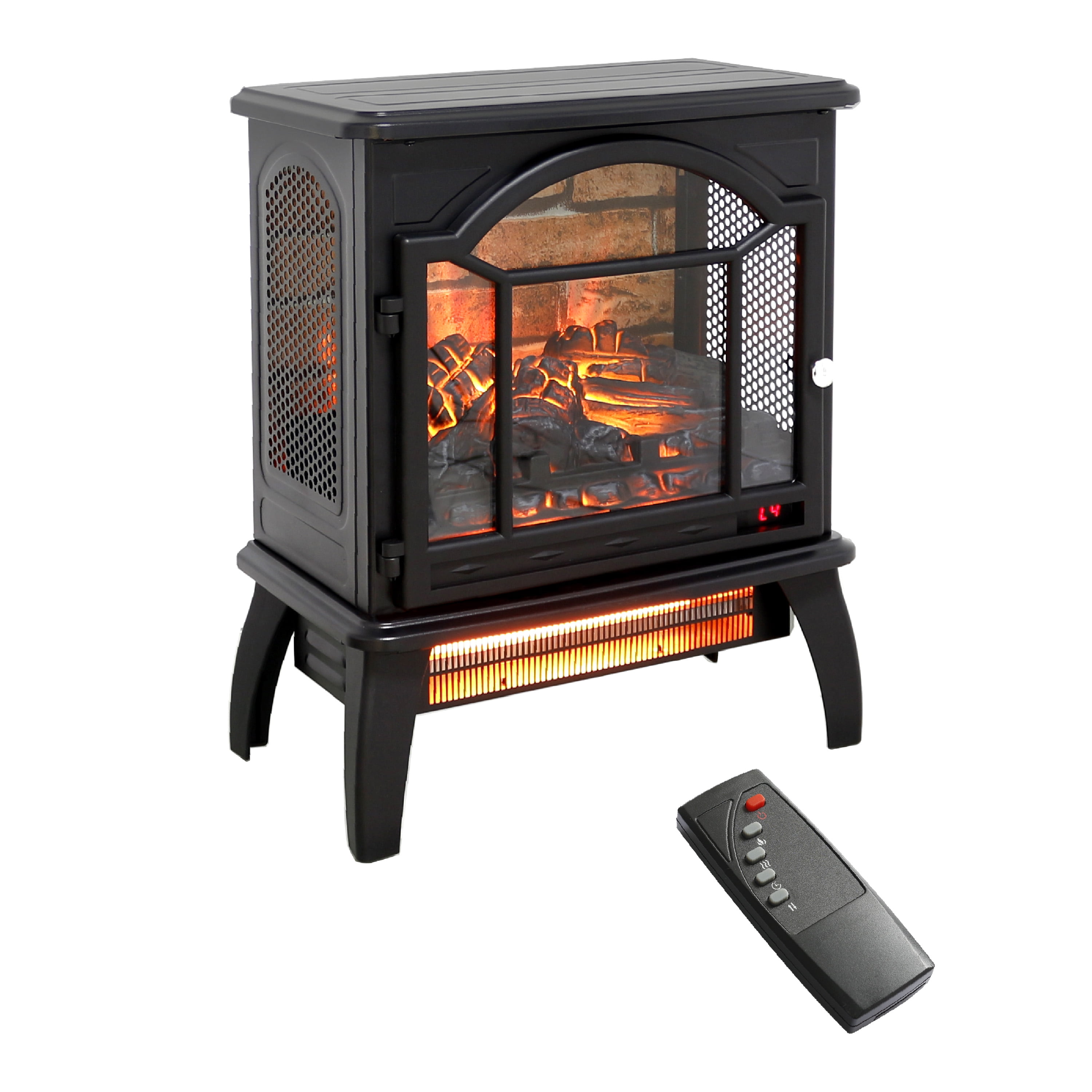 SESSLIFE 18" Electric Fireplace Stove, Freestanding Fireplace Heater ...