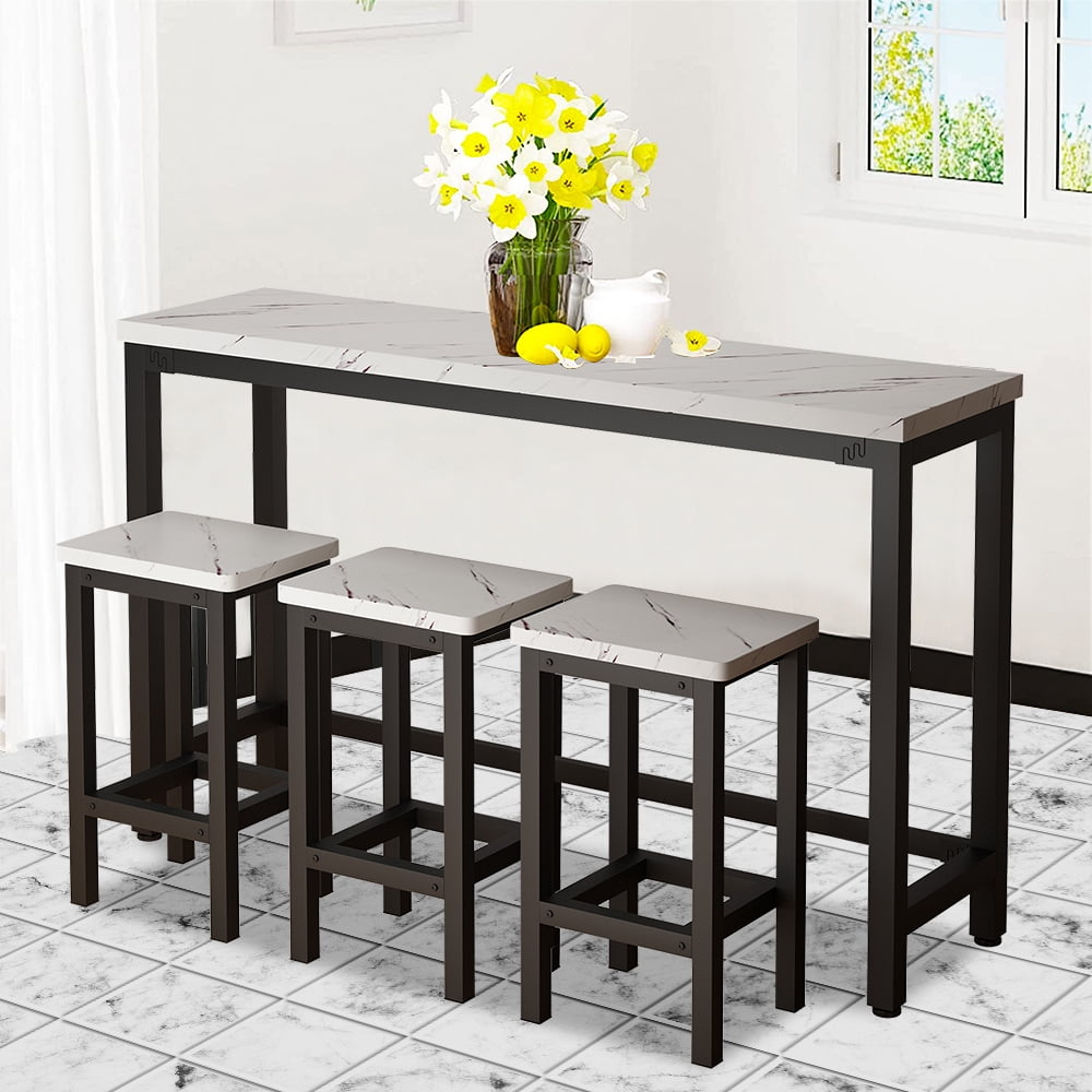 SESSLIFE 4-Piece Counter Height Bar Table Set, Pub Dining Height Table ...