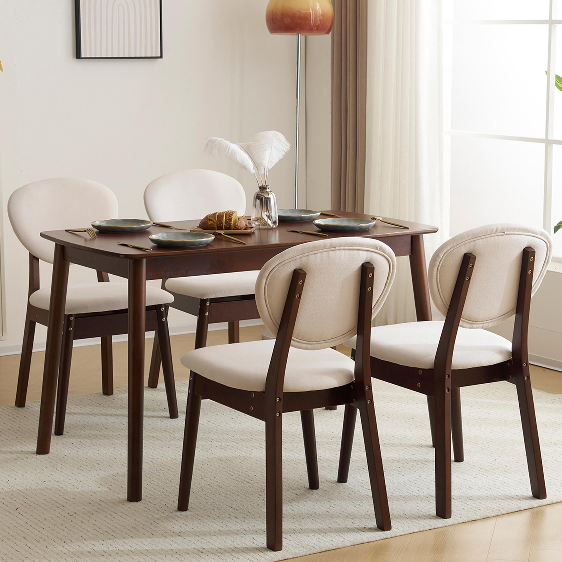 SESSLIFE Compact Dining Table Set for 4, Faux Marble Pattern, PU ...