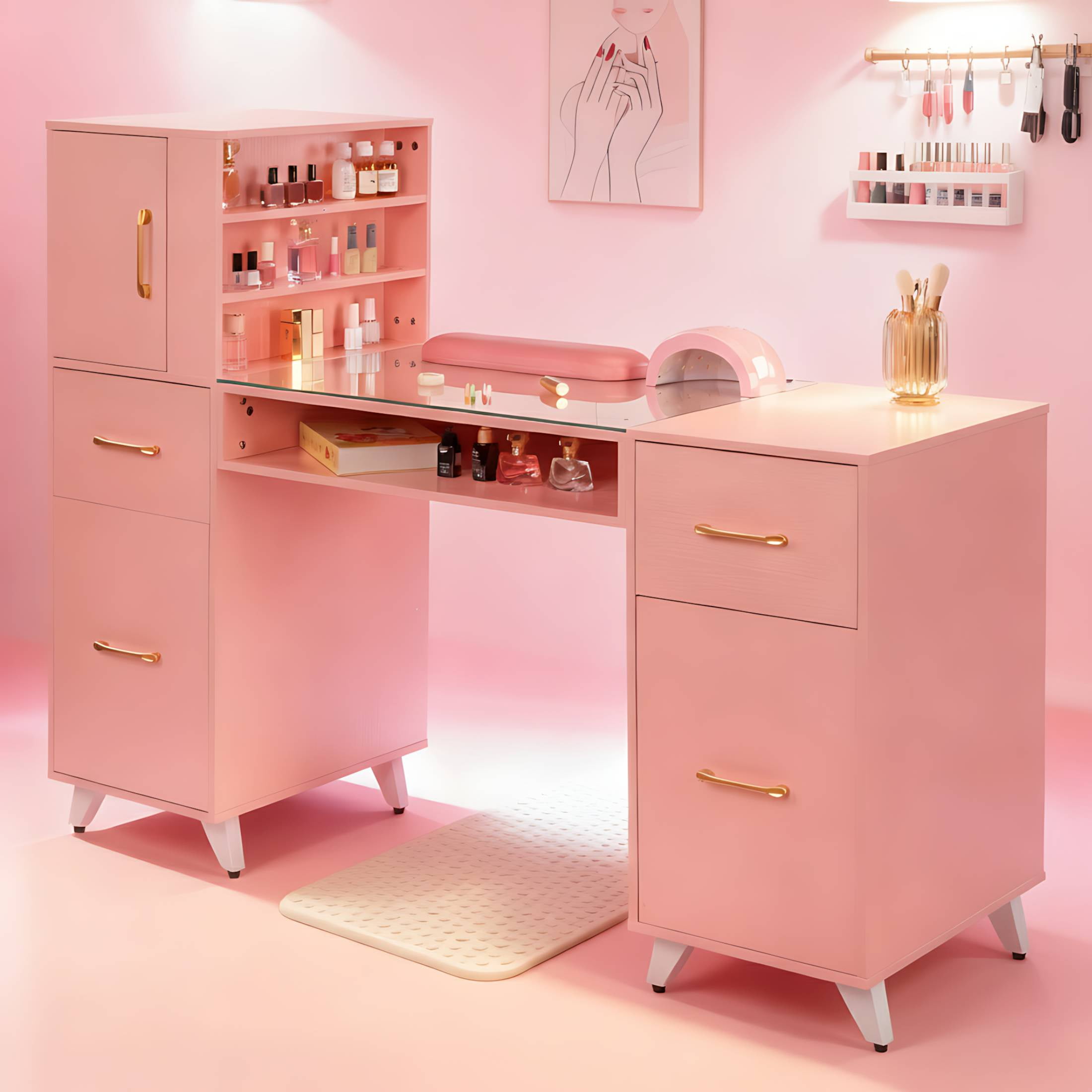 SESSLIFE All-in-One Nail Tech Table , Professional Manicure Station ...