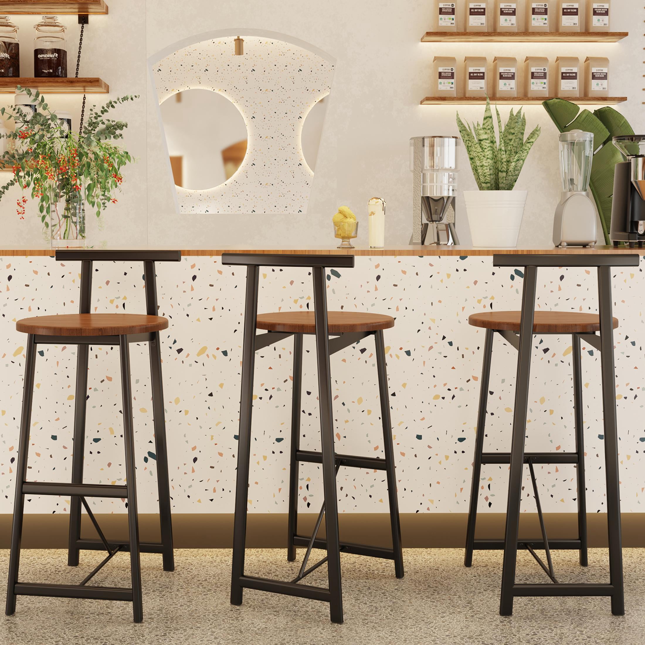 ENYOPRO Bar Chairs Set of 3, Counter Height Bar Chairs for Kitchen ...